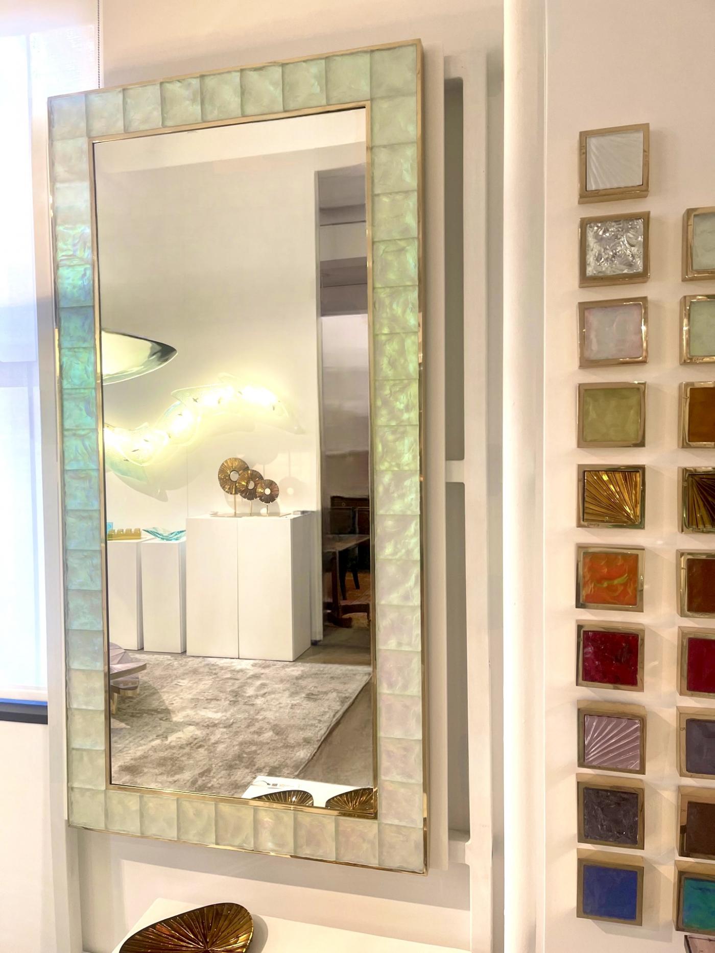 Ghiró Studio - 'Martelè' Hand-sculpted Opalescent Crystal Mirror by ...