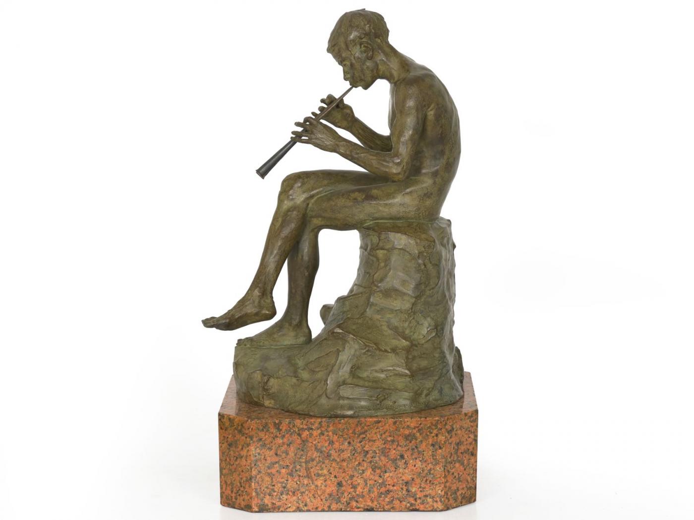 Giacomo Scarantino - “Seated Pan” Bronze Sculpture by Giacomo ...