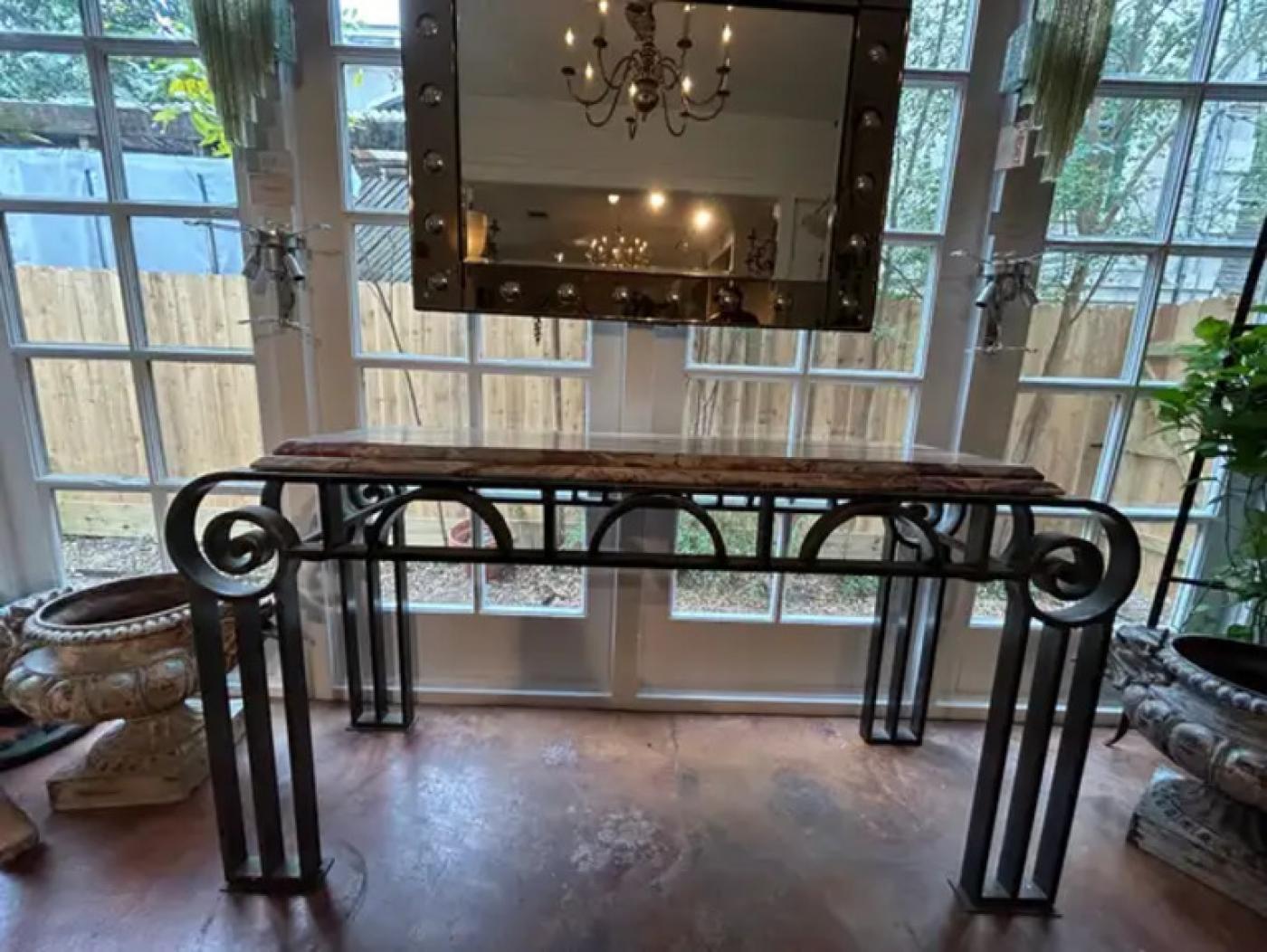 Gilbert Poillerat - French Art Deco Wrought Iron Console Table