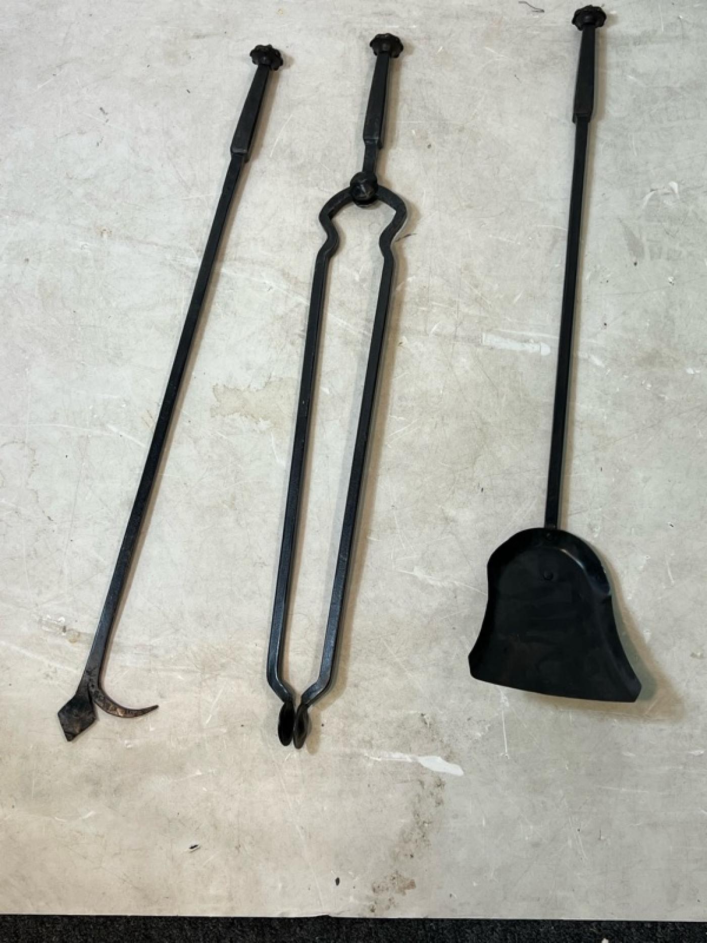 Gilbert Poillerat - HAND FORGED BRONZE AND STEEL 1940'S FIRE TOOLS ...