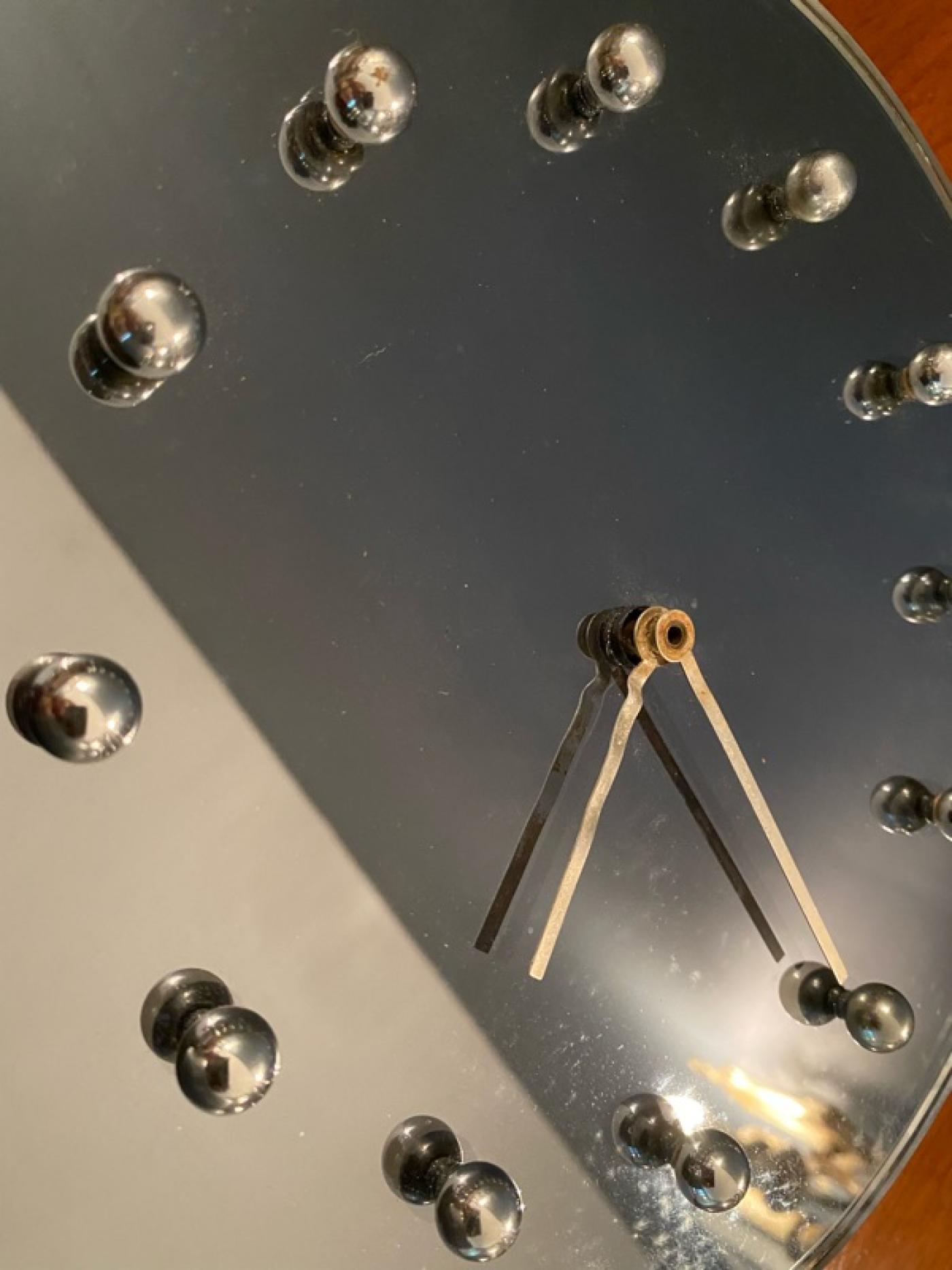 Gilbert Rohde - LARGE RARE GREY MIRRORED MODERNIST CLOCK BY GILBERT ROHDE