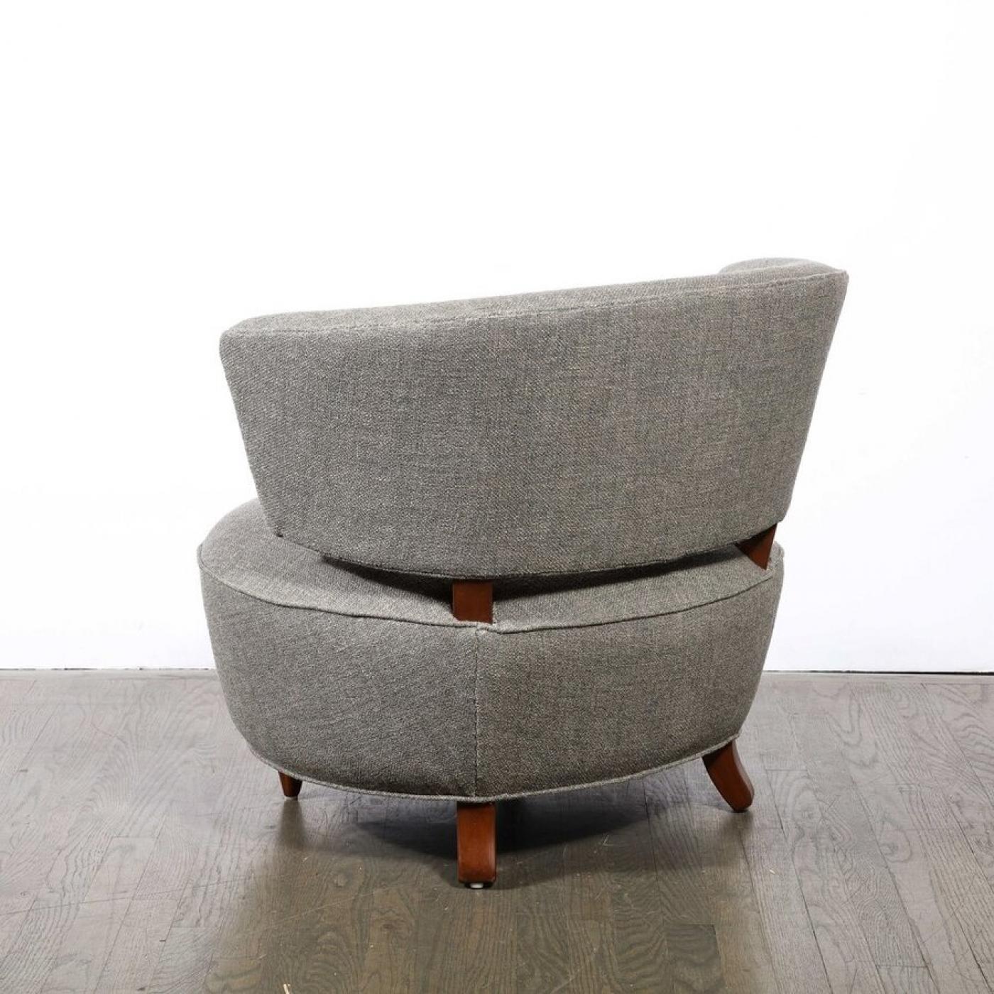 Gilbert Rohde - Pair of Art Deco Walnut & Holly Hunt Upholstery Lounge ...