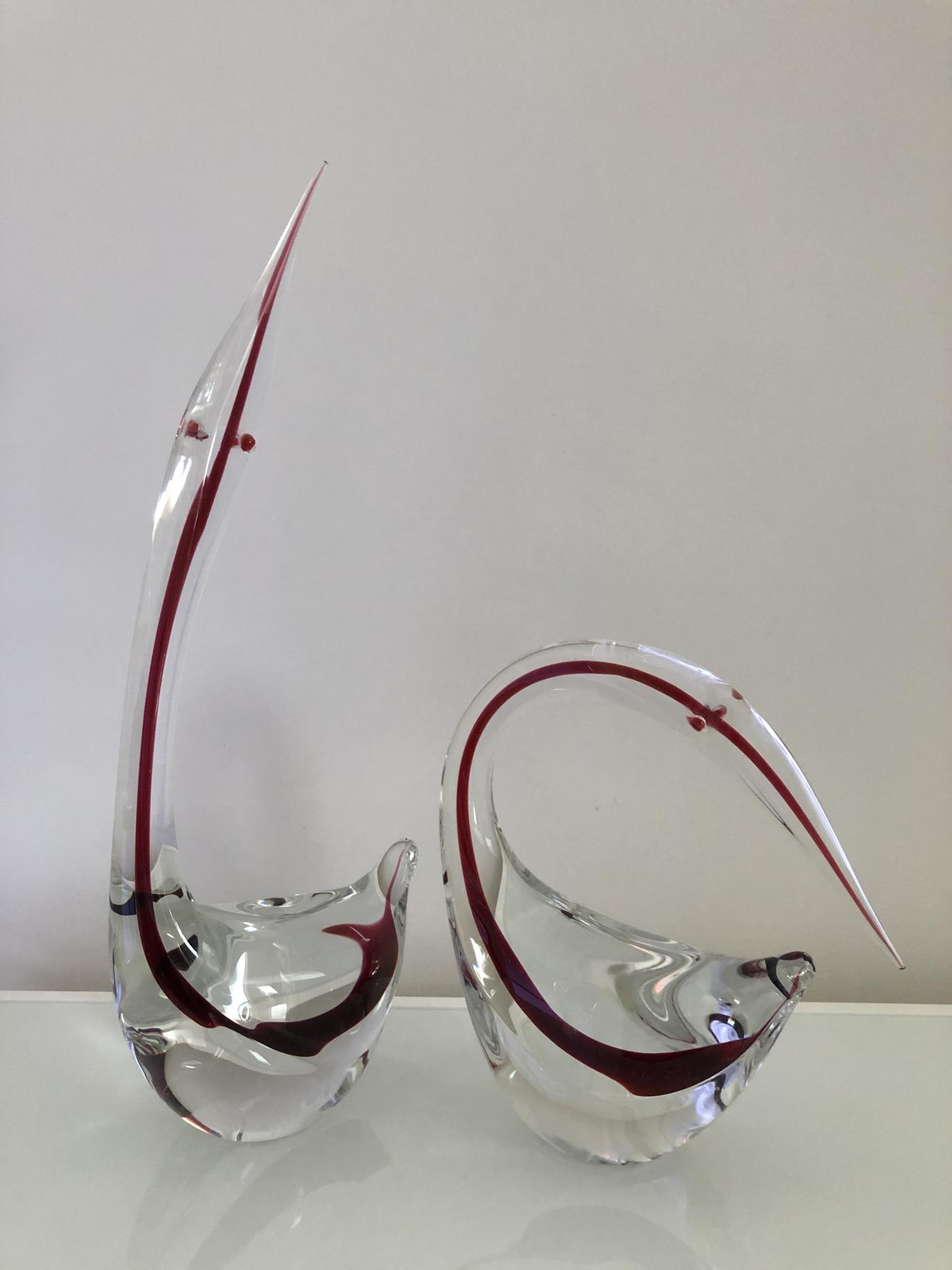 Gino Cenedese - Pair Cenedese Glass large Murano birds