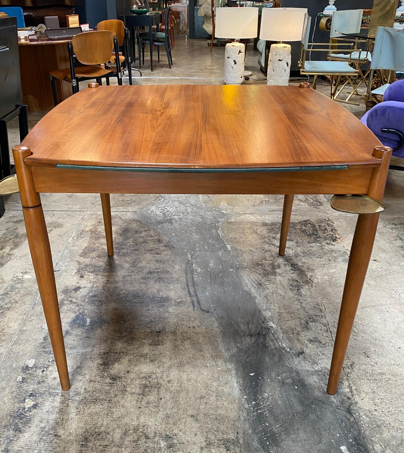 Gio Ponti - Gio Ponti Mansonia Walnut Wood Italian Game Table with ...