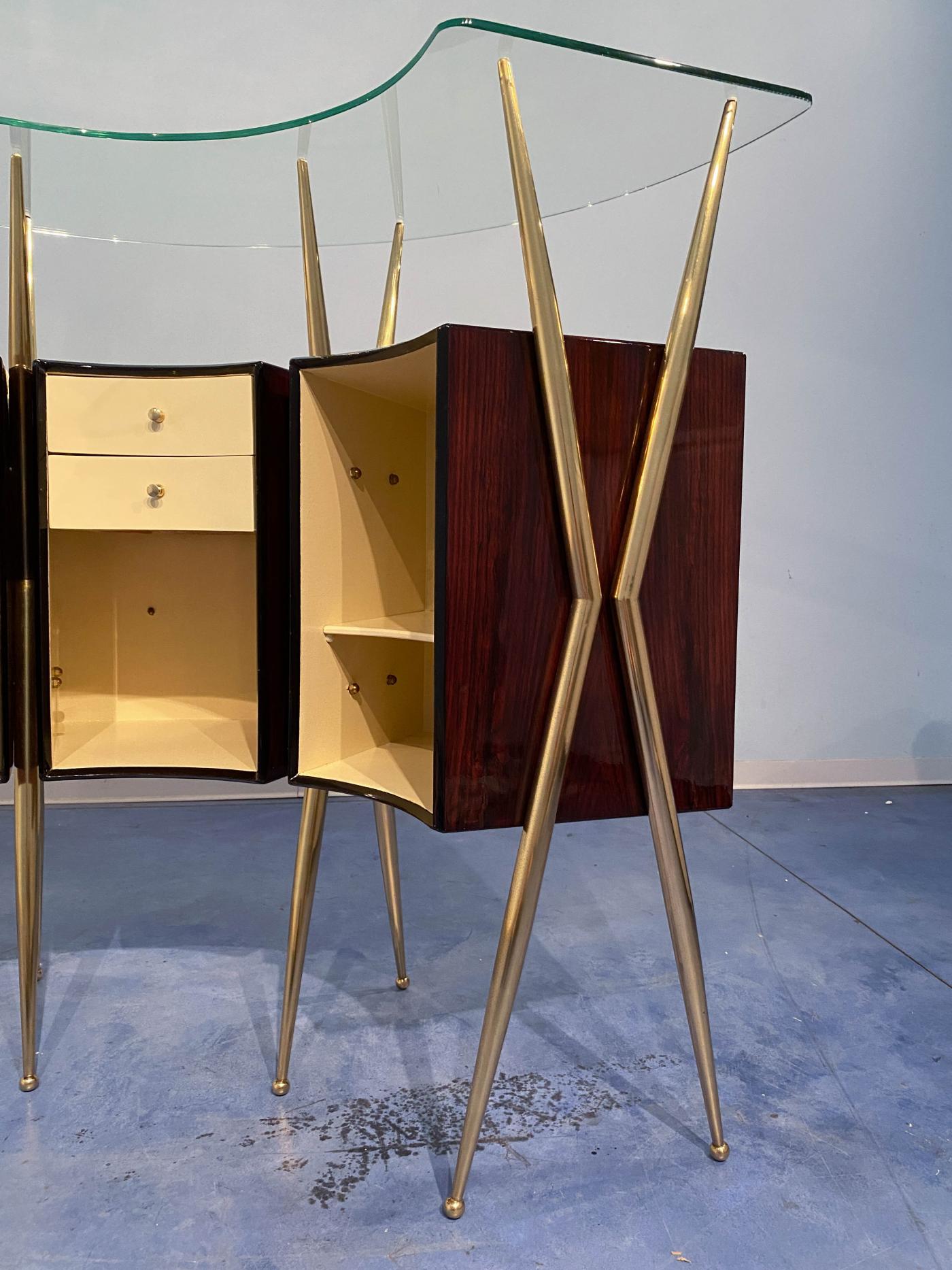 Gio Ponti - Italian Mid-Century Cocktail Bar Set with Cabinet Gio Ponti ...