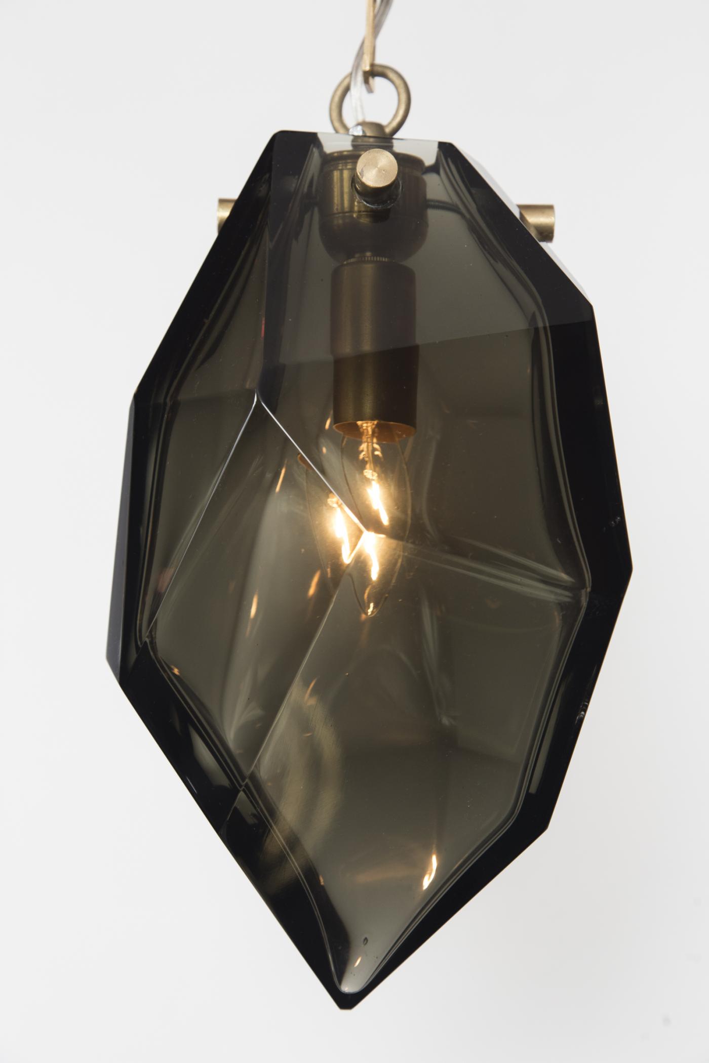 Glass Faceted Diamond- Shaped Pendant Light
