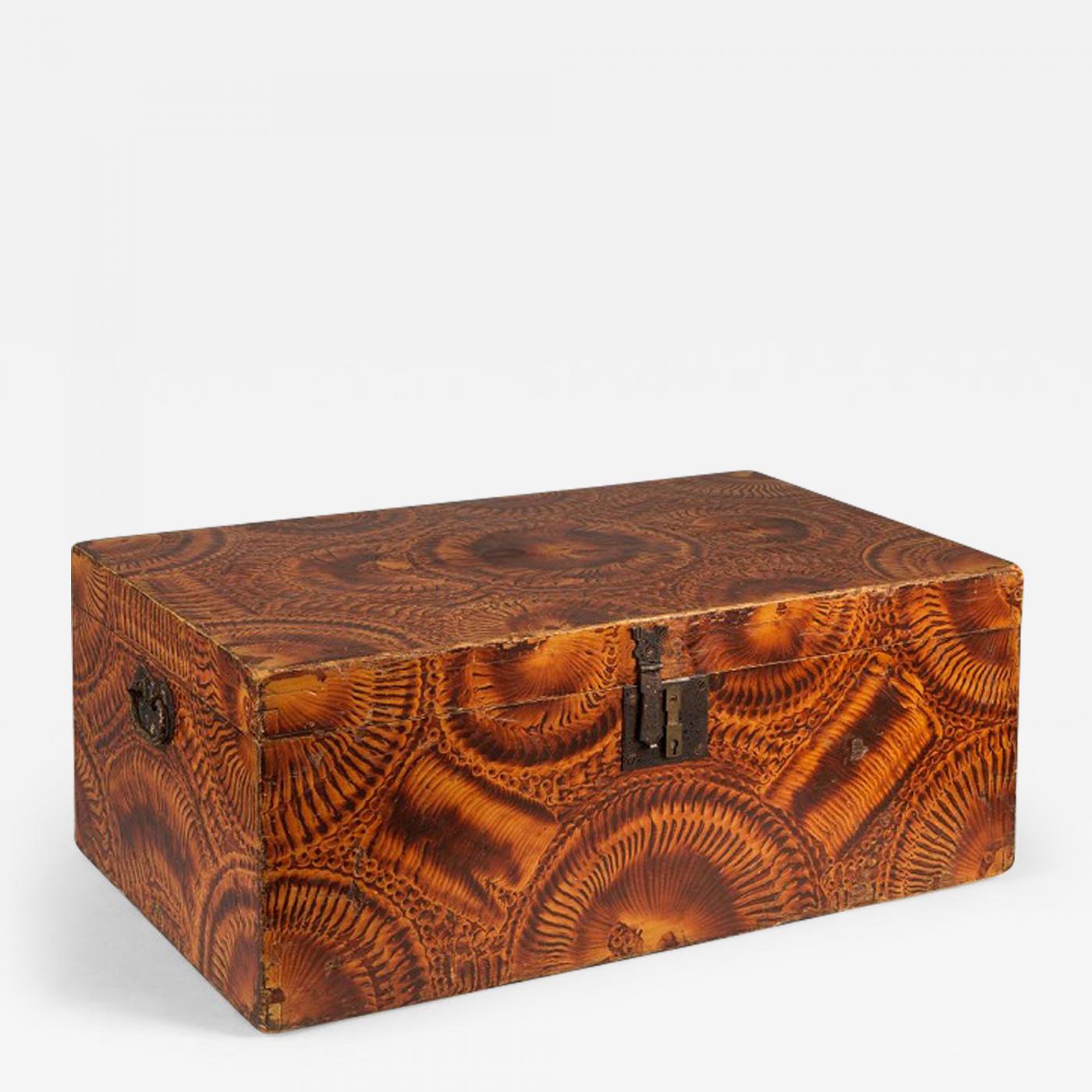 Grain-Painted Rectangular Trunk