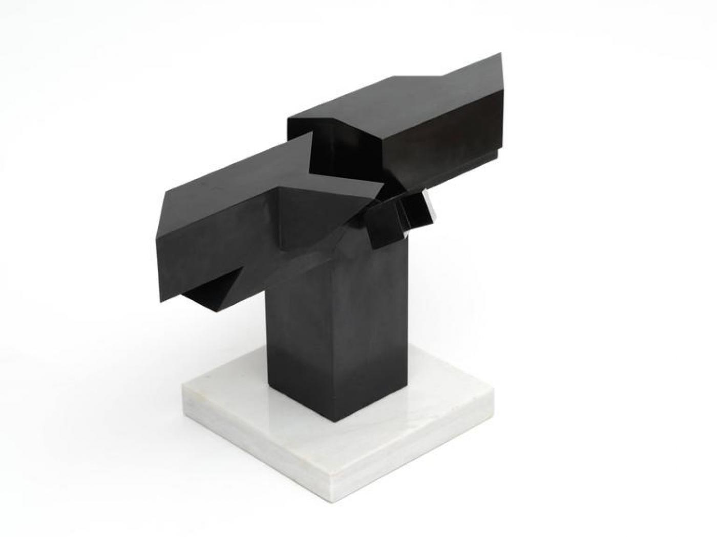 Graphic Abstract Geometric Bronze Sculpture