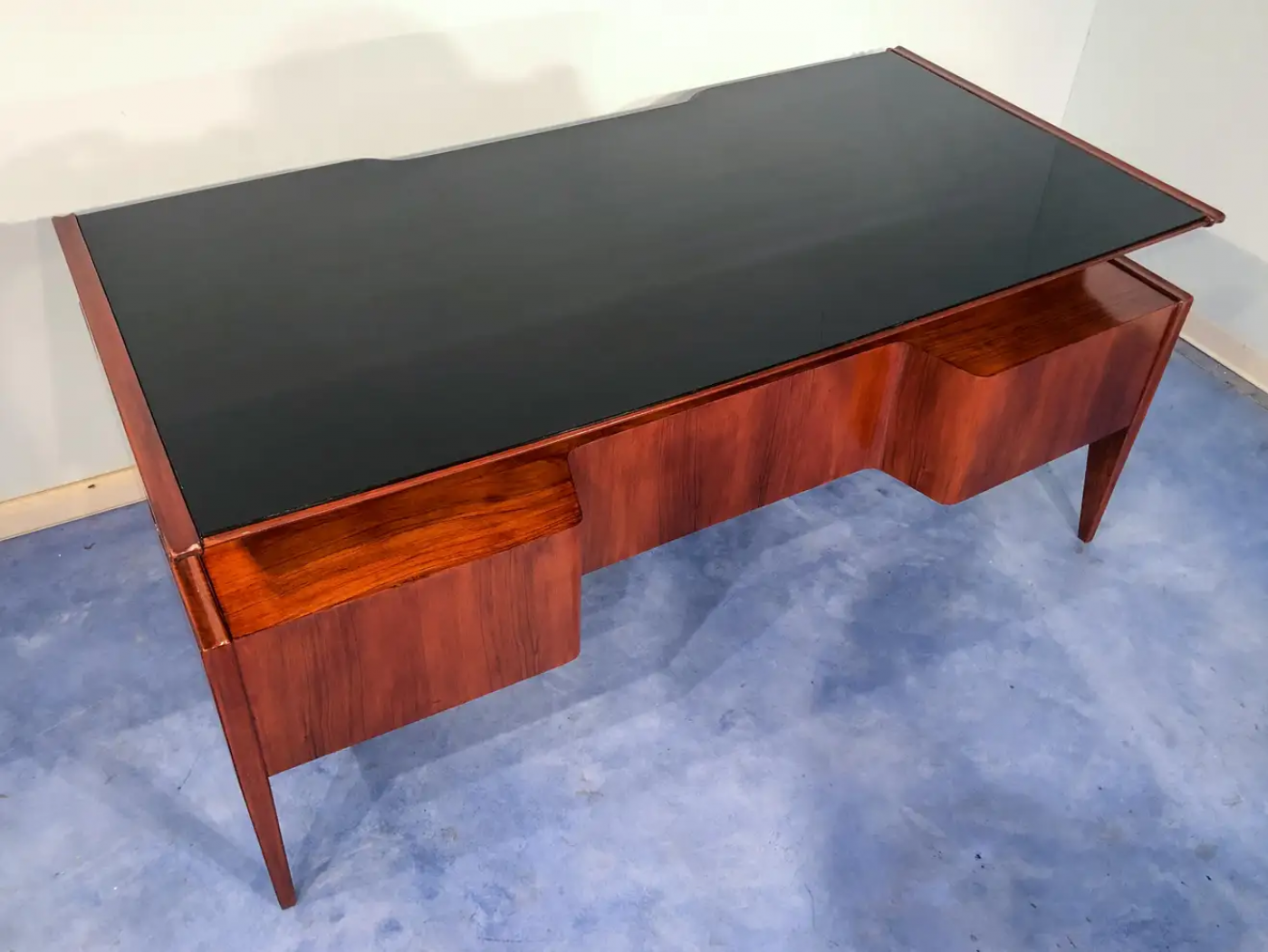 Guglielmo Ulrich - Italian Midcentury Walnut Executive Desk, Guglielmo ...