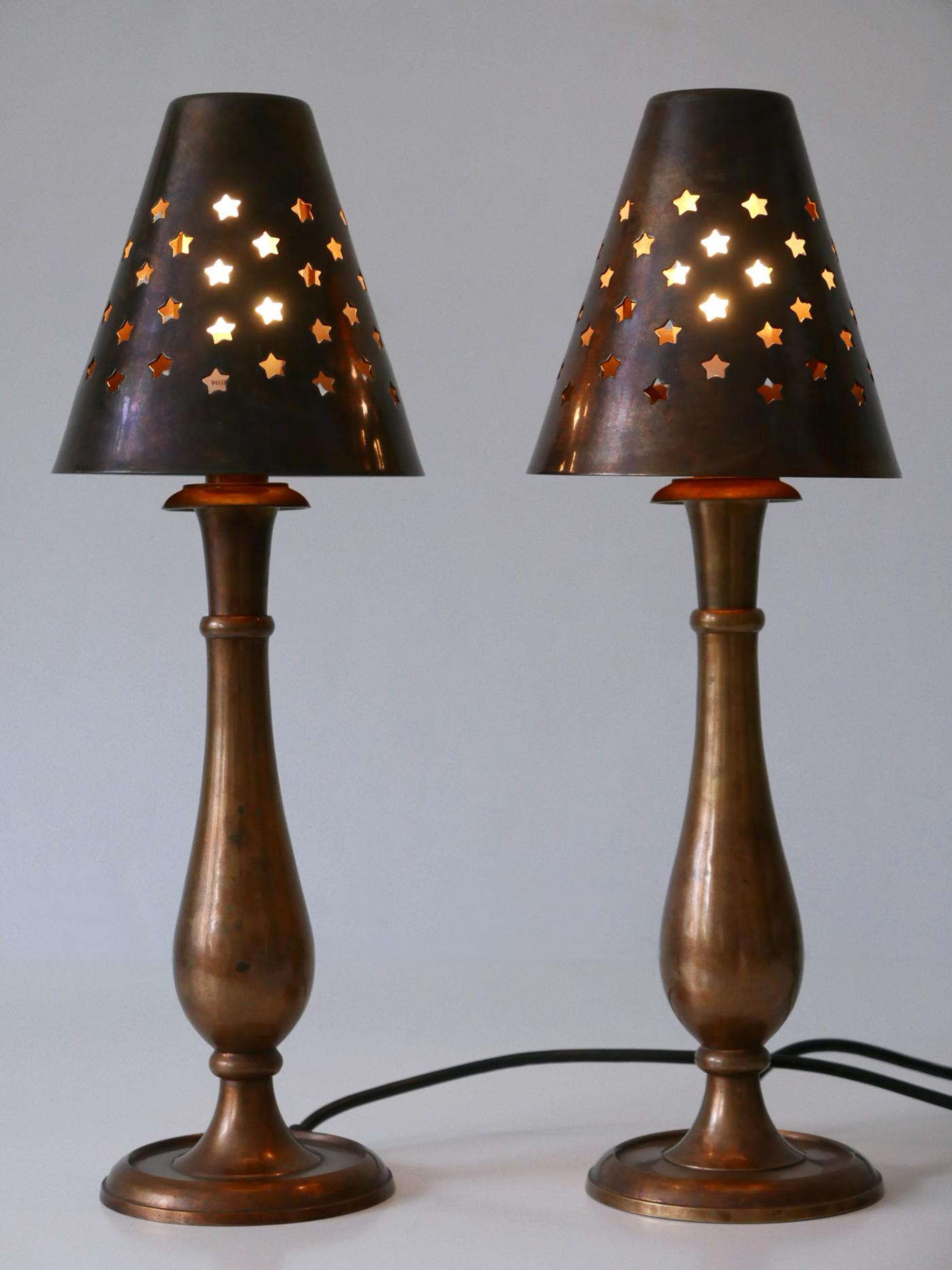 Gunther Lambert - Set of Two Mid-Century Modern Brass Side Table Lamps ...