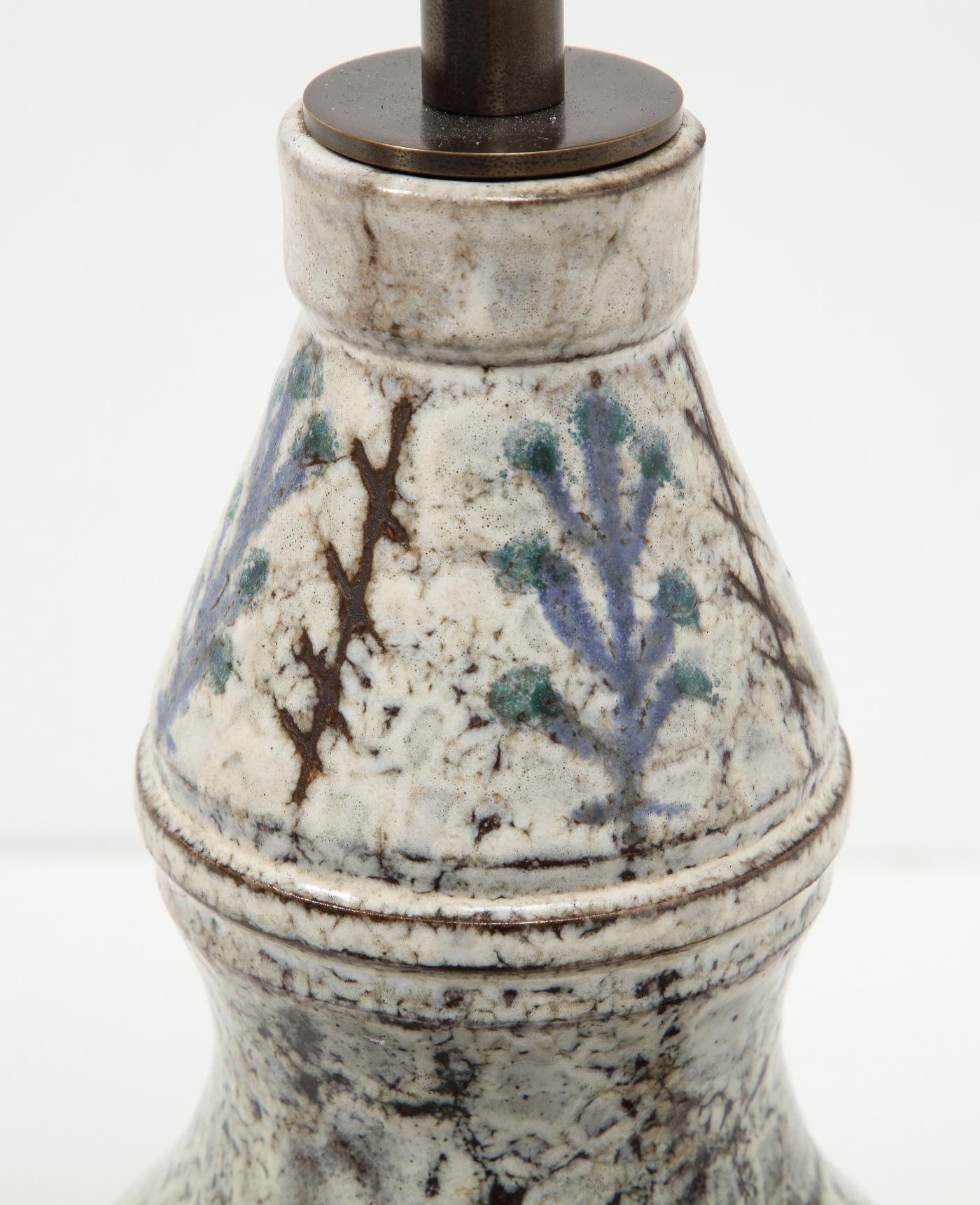 Gustave Reynaud - Ceramic lamp by Gustave Reynaud, Vallauris, France