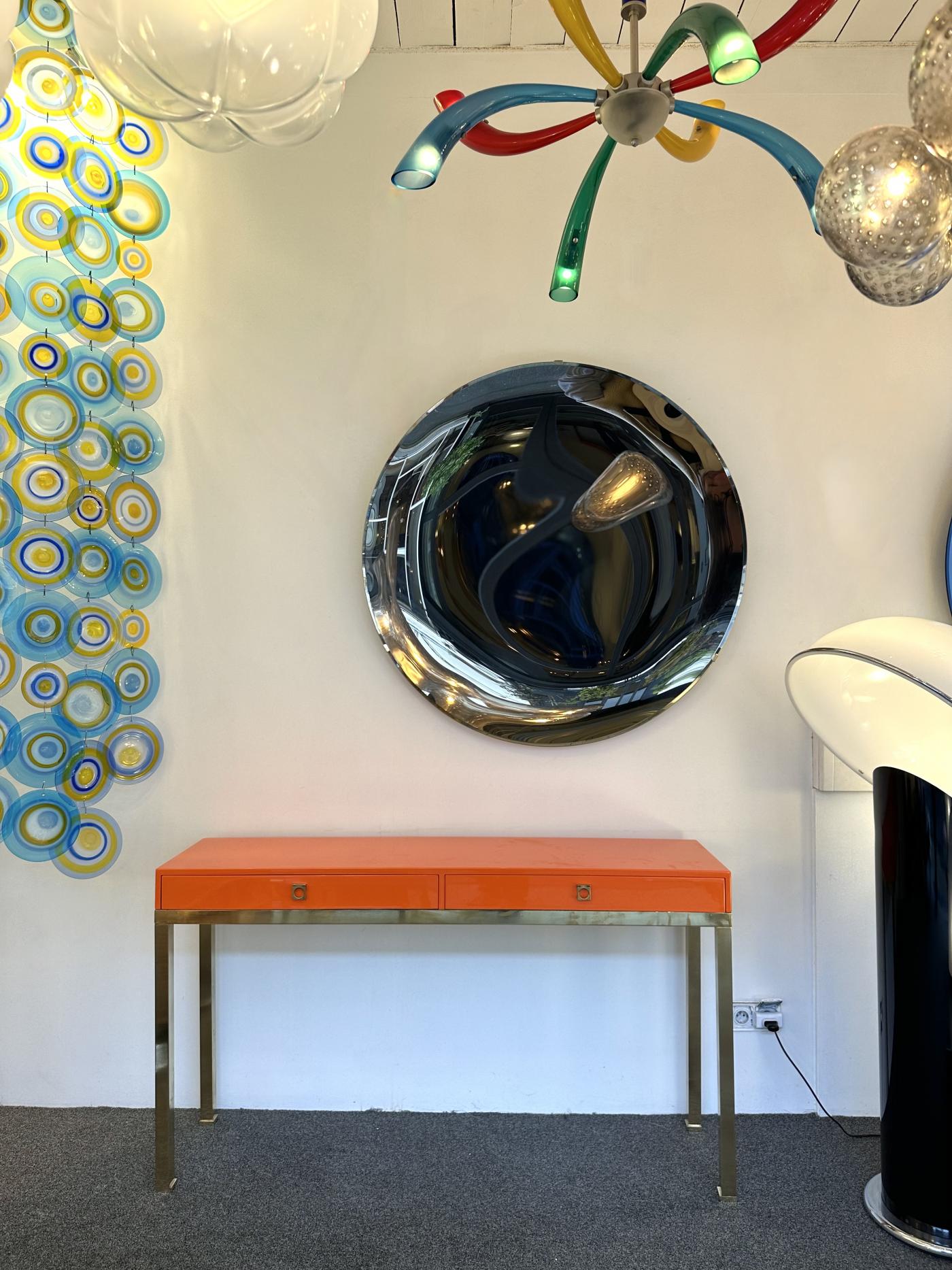 Guy LeFevre - Lacquered Console Table and Brass by Guy Lefevre, France ...