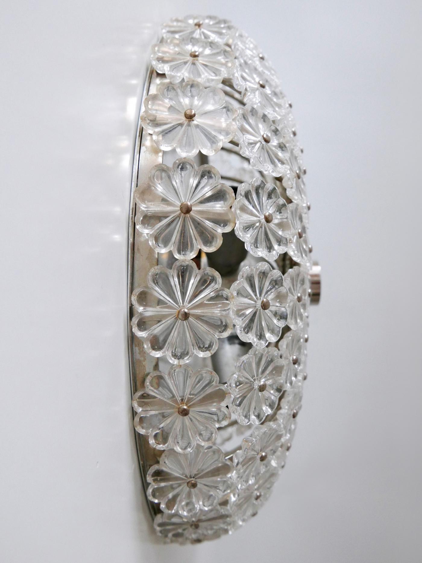 H. Richter - Modern Glass Flower Flush Mount or Sconce by H. Richter 1950s