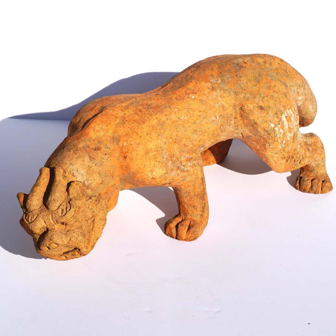 Han Dynasty Pottery Sculpture of a Winged Lion Mythical Beast