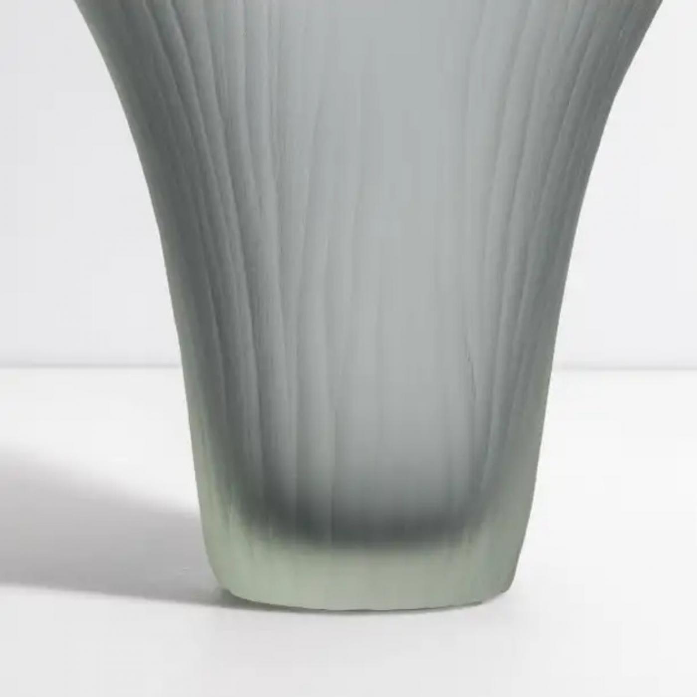 Hand Blown Murano Ghost Vase in Grey Small