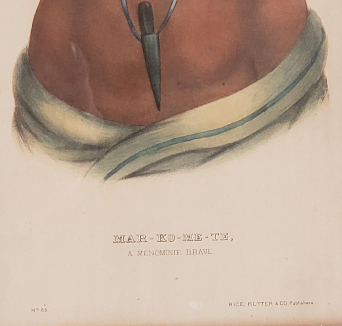 Hand-Colored Engraving of American Indians, 19th Century