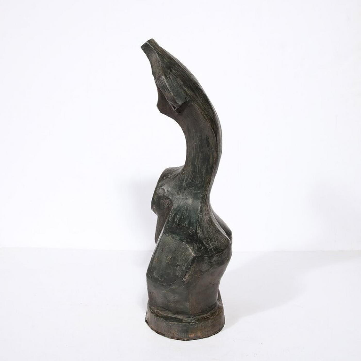Hand-Sculpted French Cubist Abstract Sculpture in Terracotta Signed ...
