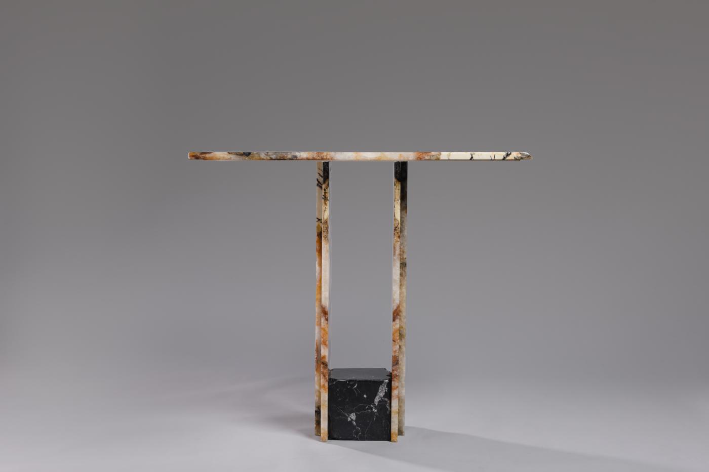 Handcrafted Console in Patagonia and Marquina Marble, Italy, 2022