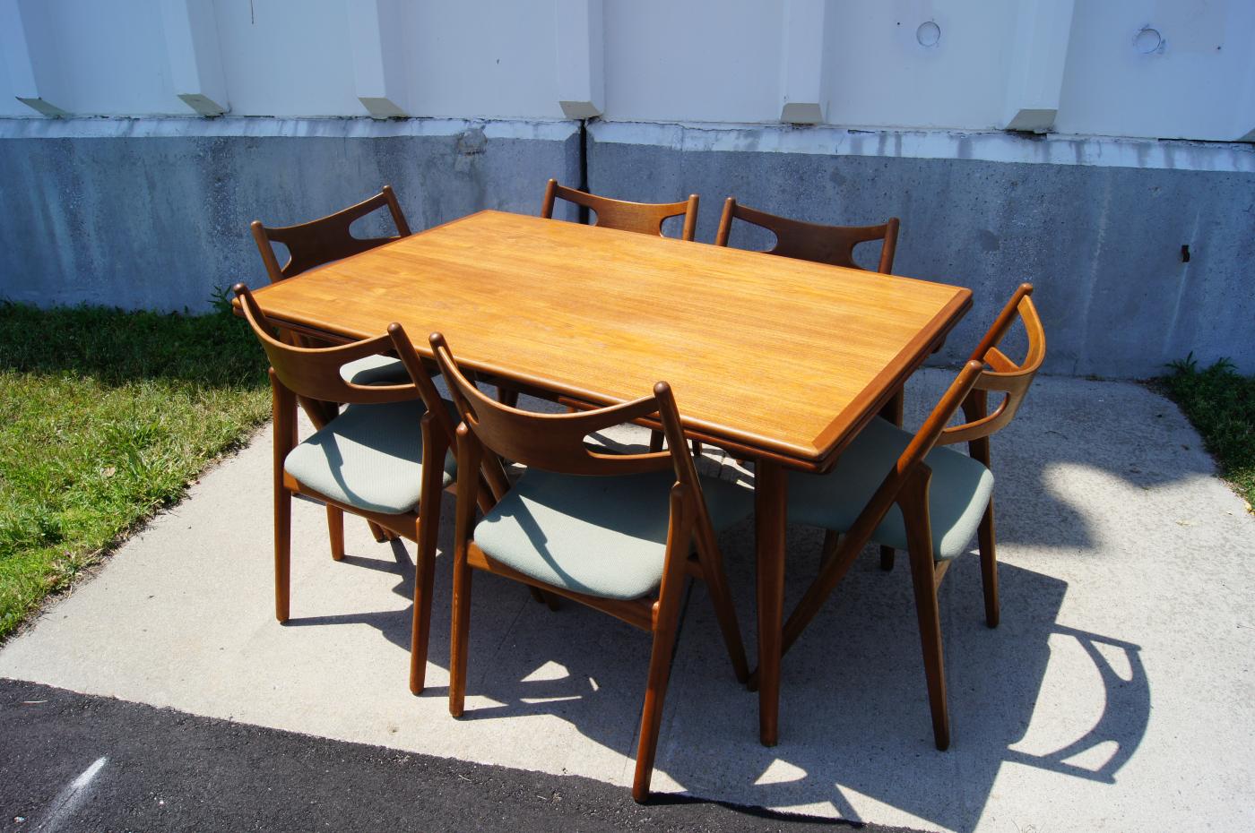 Hans Wegner - Dining Table and Six Chairs by Hans Wegner