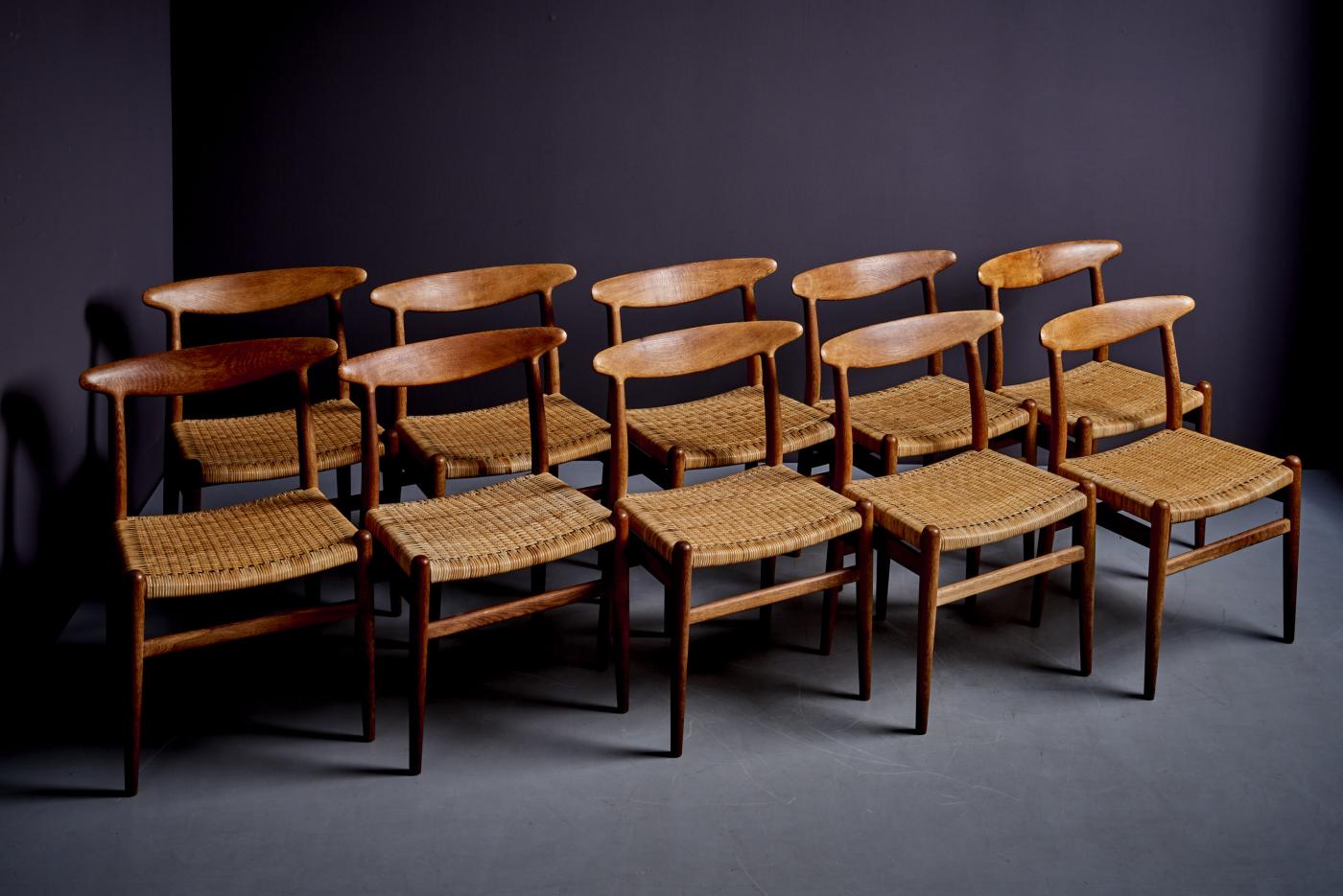 Hans Wegner - Set of 10 Hans Wegner W2 Chairs for C.M. Madsen