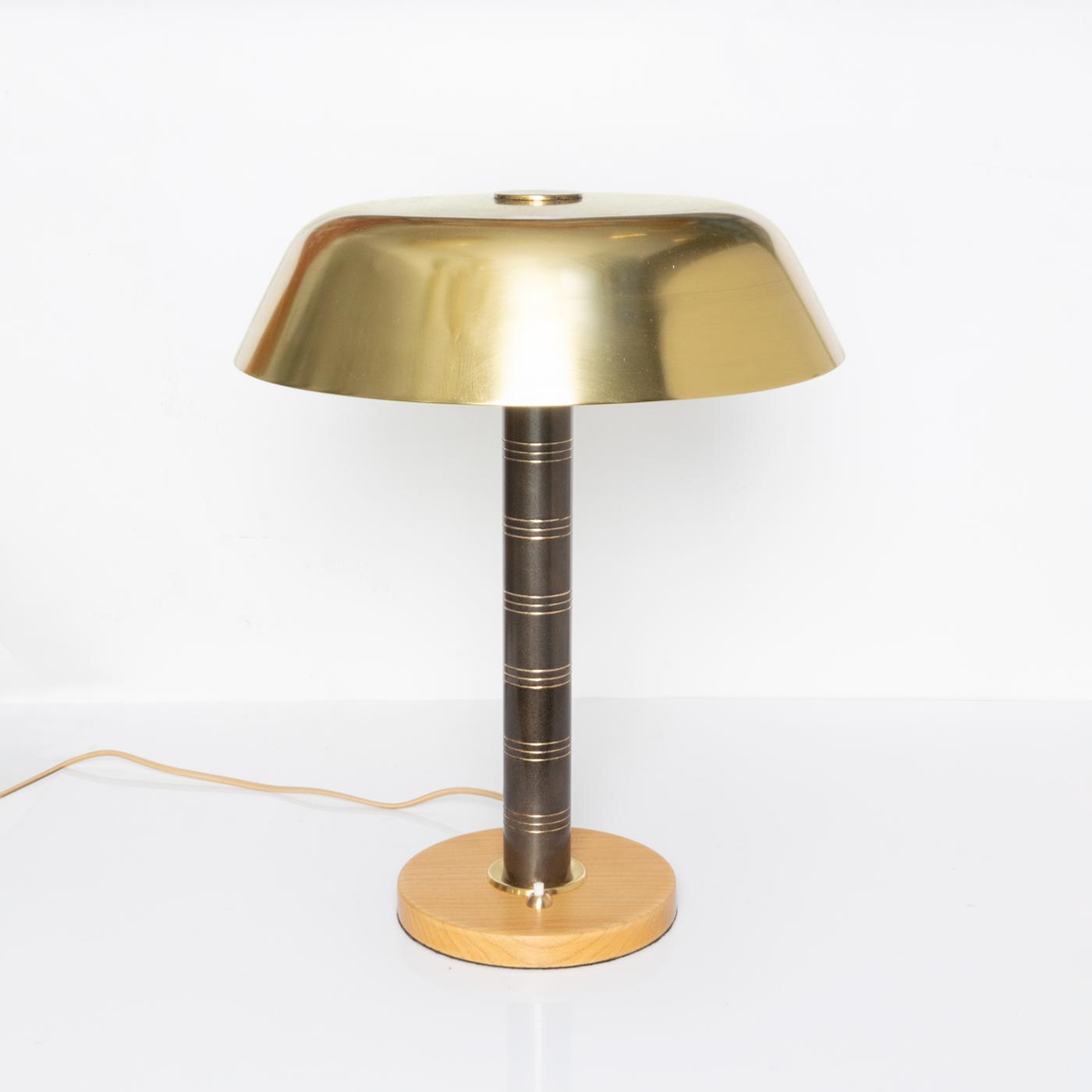 Harald Notini - HARALD NOTINI FOR BOHLMARKS SWEDISH BRASS AND WOOD LAMP ...
