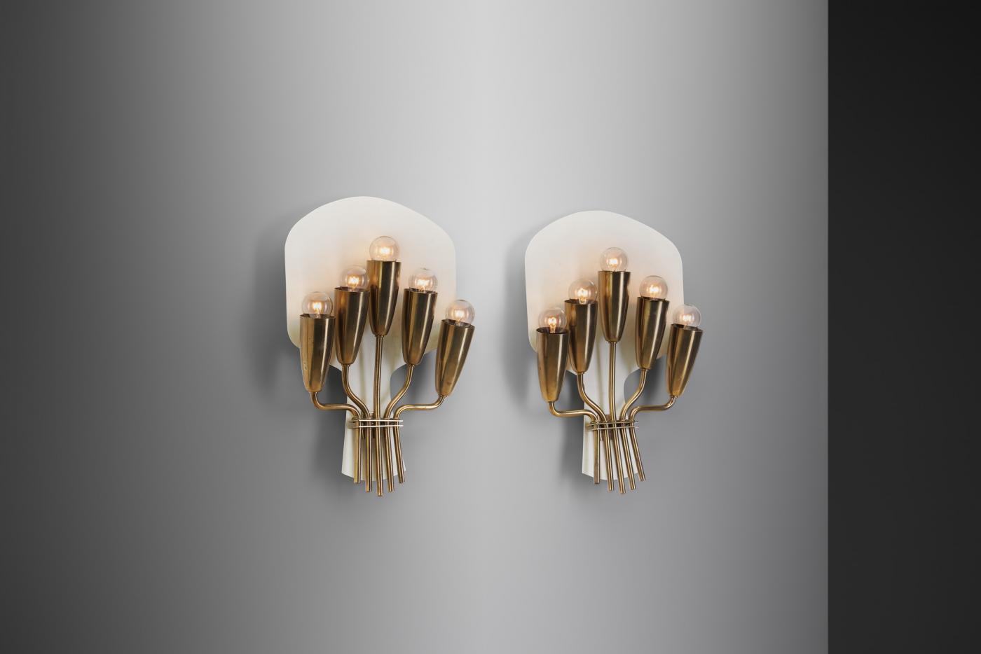 Harald Notini - Harald Notini Model "8772/5" Wall Sconces, Sweden 1950s
