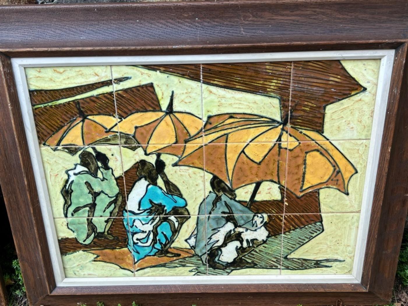 Harris Strong - RARE PAIR OF MONUMENTAL EXOTIC SCENE CERAMIC PLAQUES BY ...