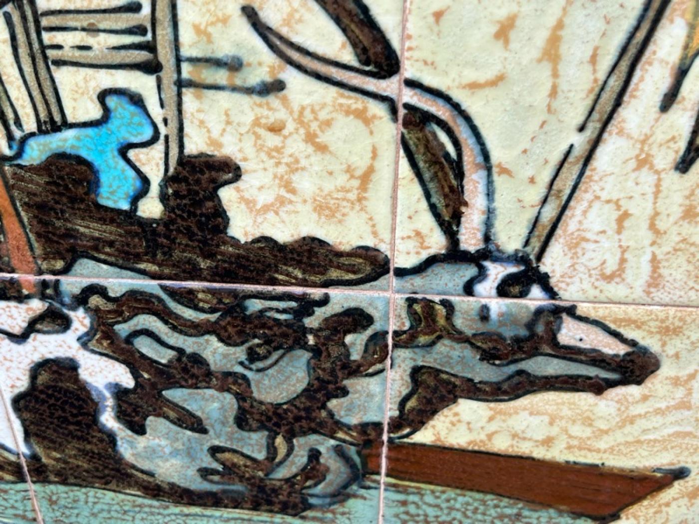 Harris Strong - RARE PAIR OF MONUMENTAL EXOTIC SCENE CERAMIC PLAQUES BY ...