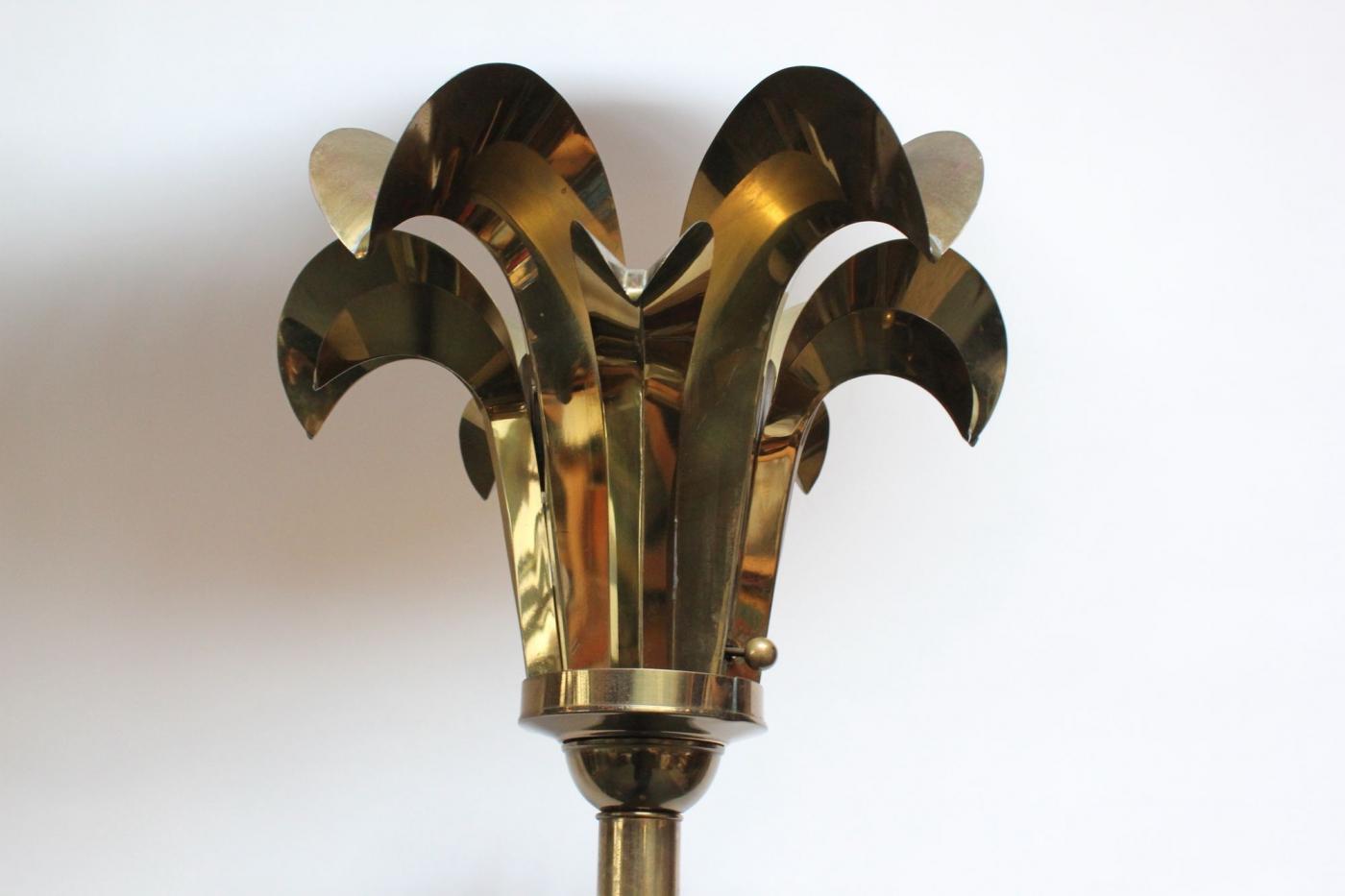 Hart Associates - Pair of Vintage Brass "Palm Tree Frond" Floor Lamps ...