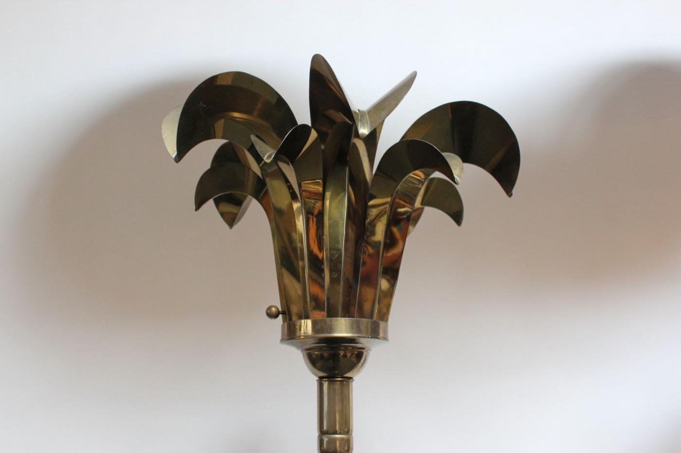 Hart Associates - Pair of Vintage Brass "Palm Tree Frond" Floor Lamps ...