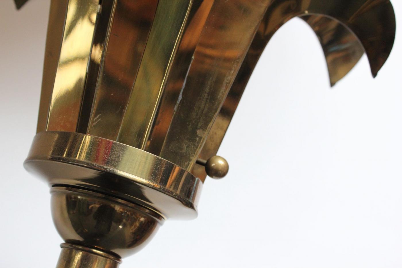 Hart Associates - Pair of Vintage Brass "Palm Tree Frond" Floor Lamps ...