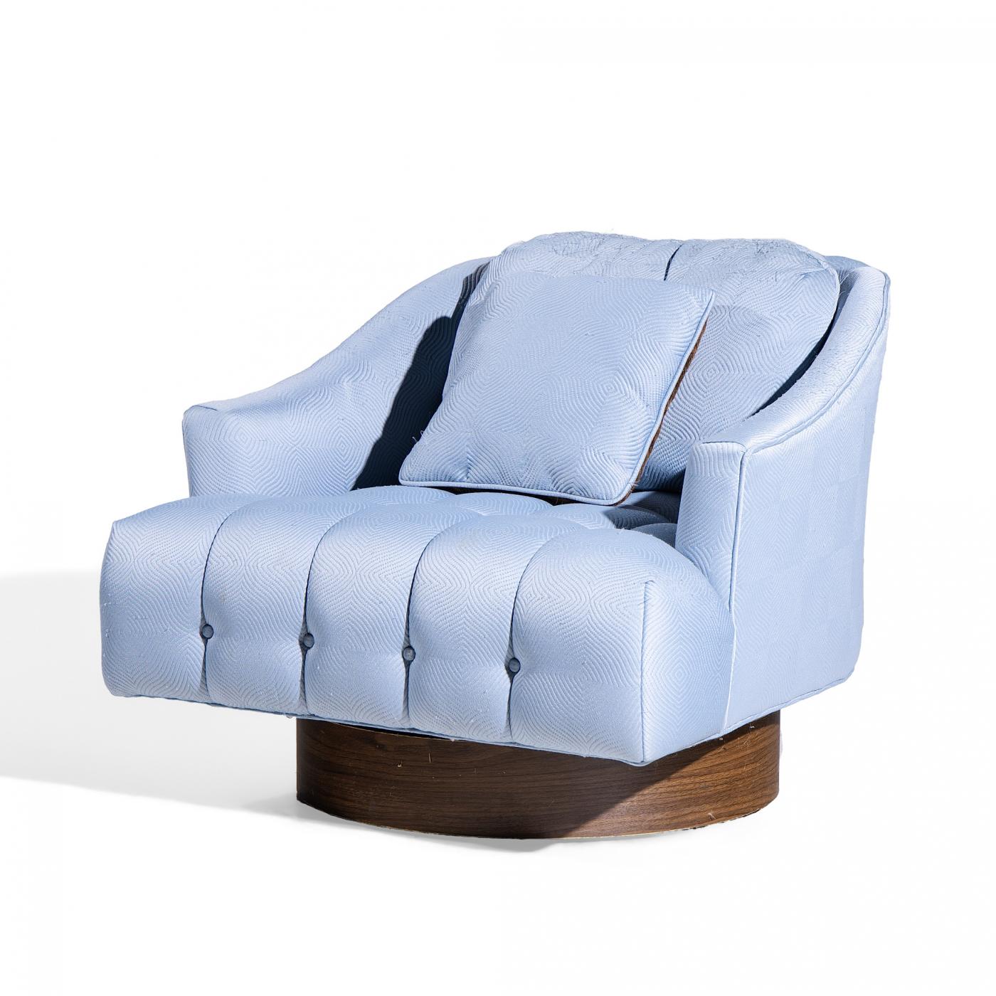 Harvey Probber - Harvey Probber Style Mid Century Walnut Swivel Lounge ...