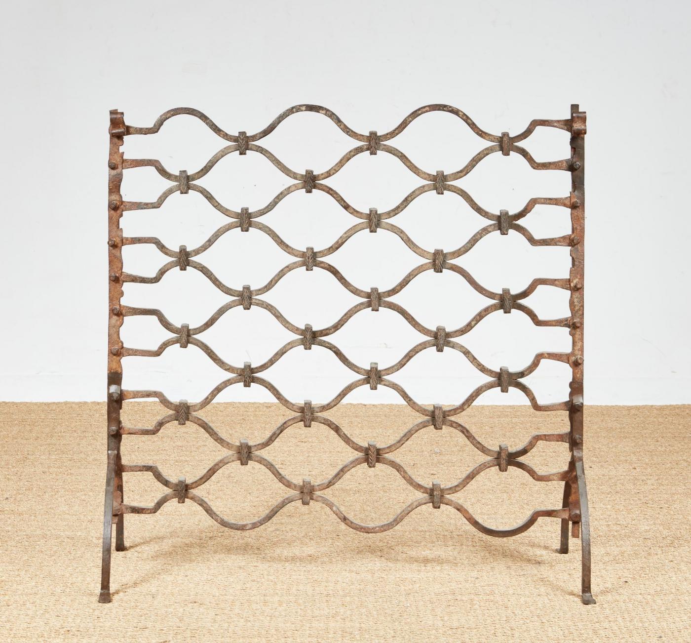 Heavy Wrought Iron Medieval Fireplace Guard