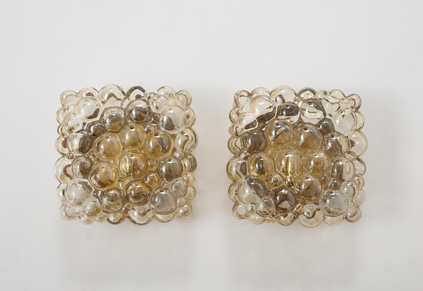 Helena Tynell - Pair of Large Helena Tynell Square Bubble Sconces ...