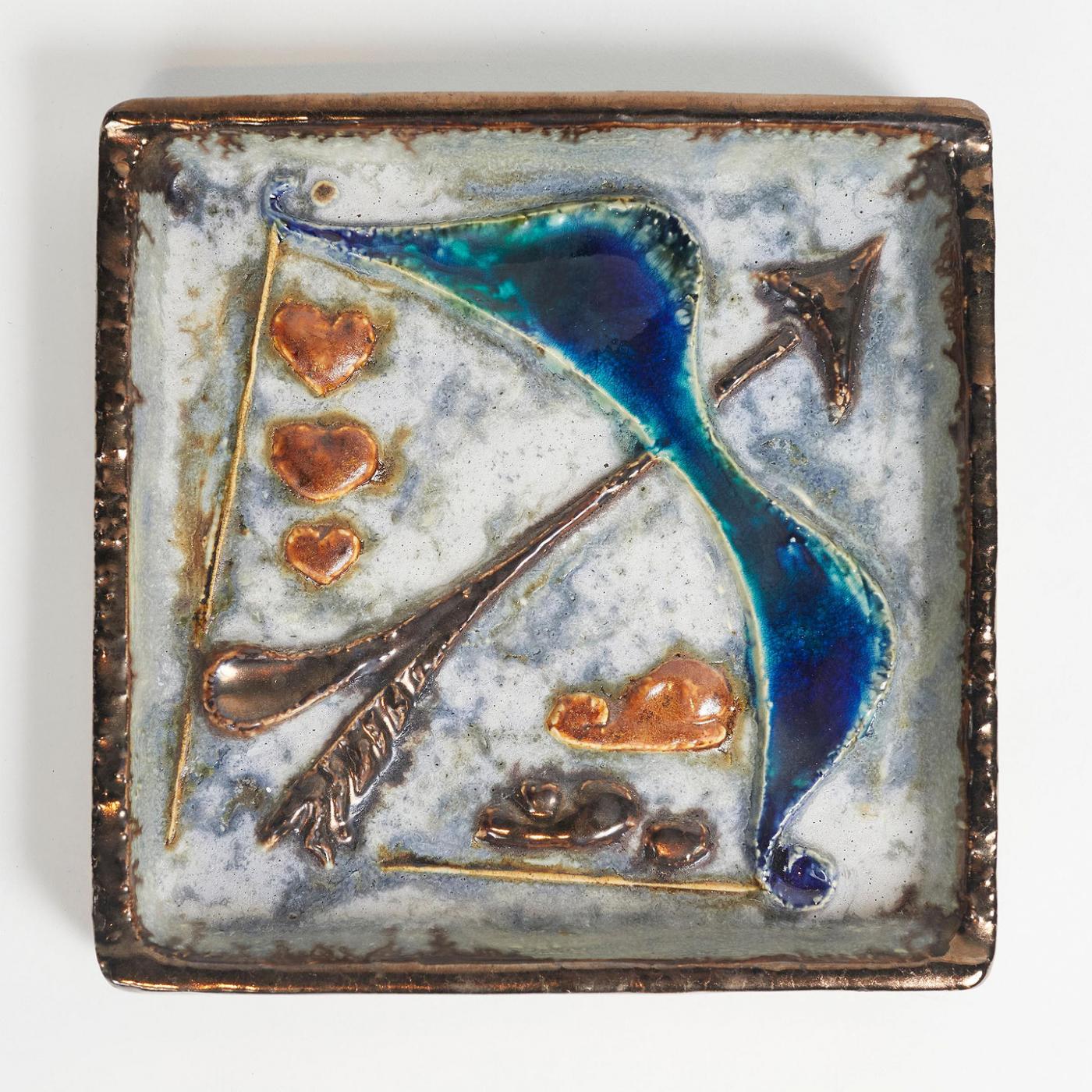 Helmut Friedrich Schäffenacker - PAIR OF COLOURFUL GLAZED CERAMIC WALL ...