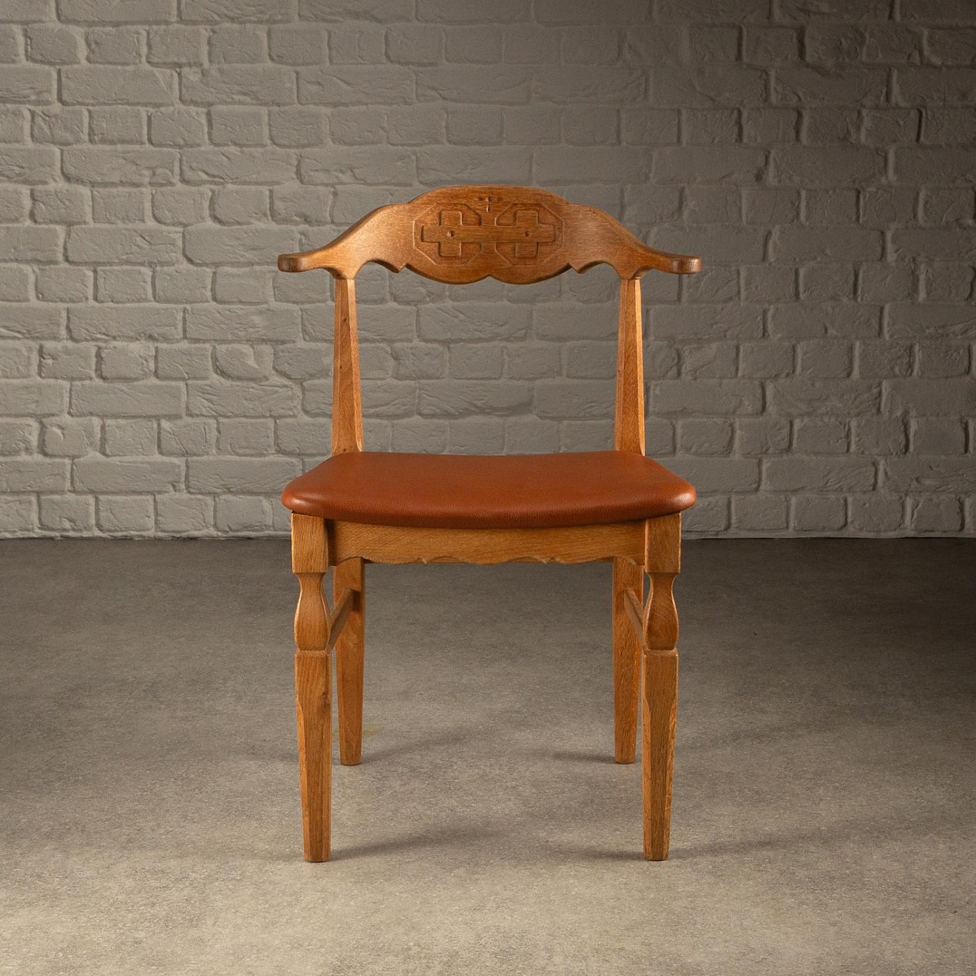 Henning Kjaernulf - Solid Oak Desk Chair by Henning Kjærnulf, Denmark ...