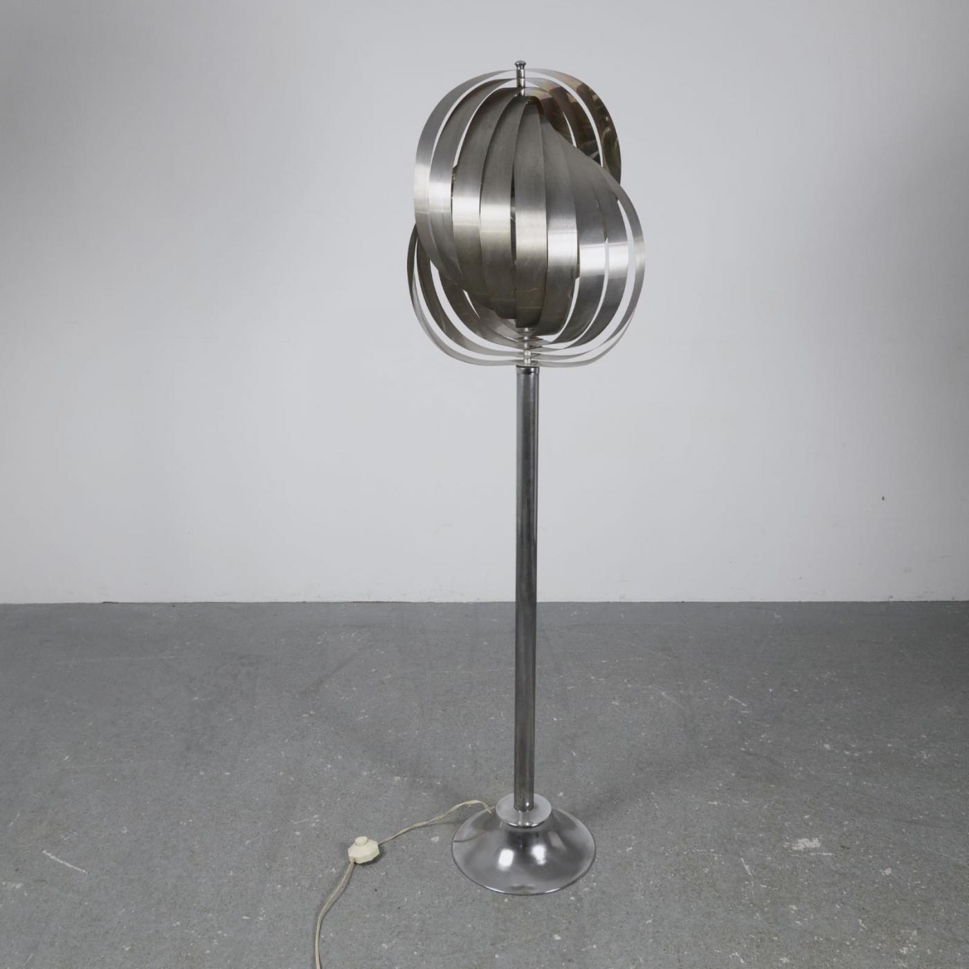 Henri Mathieu - Space Age Metal Floor Lamp by Henri Mathieu, France, 1970s