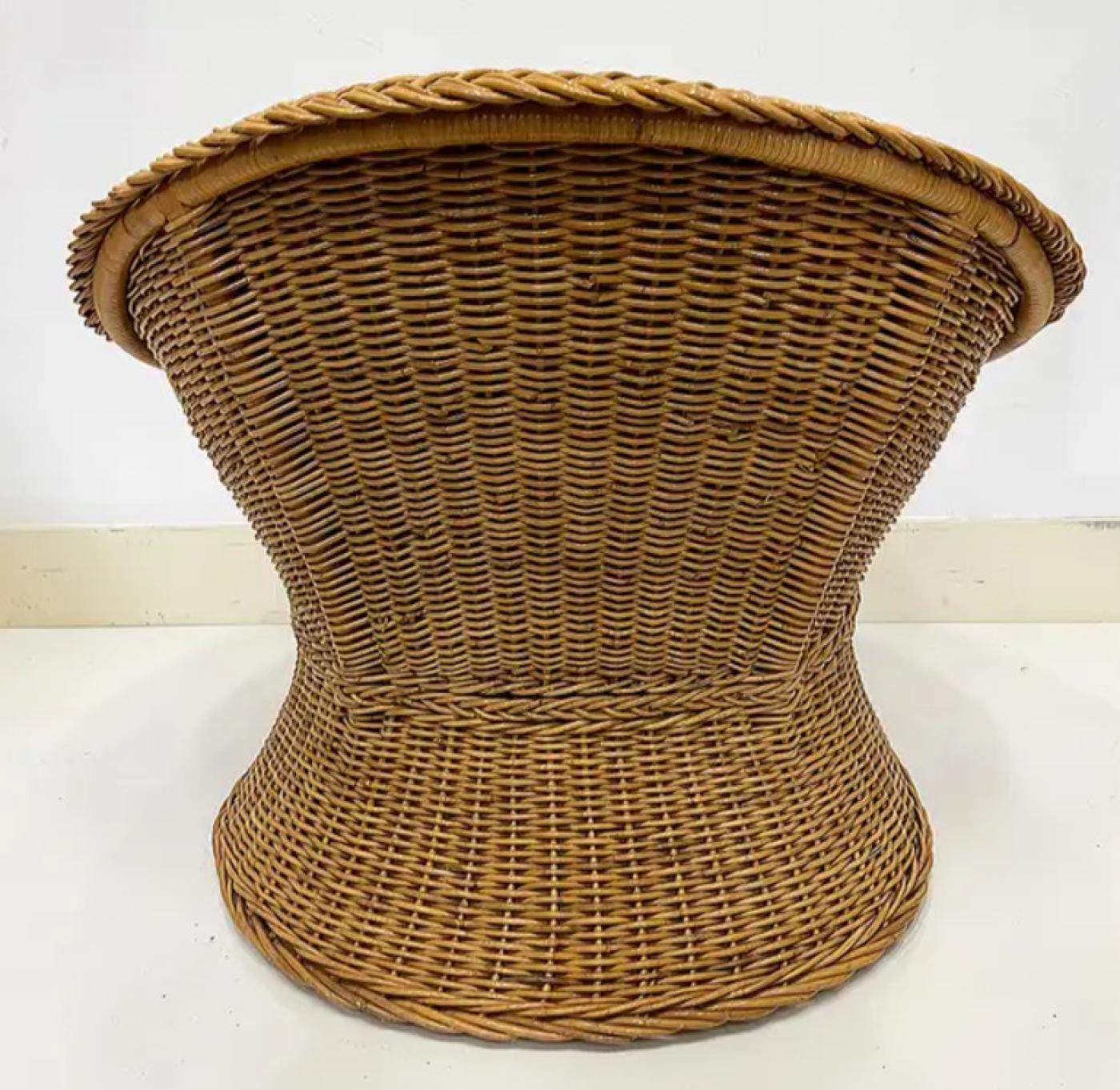 Henry Olko - Vintage 1978 Henry Olko Woven Rattan Chair, Labeled ...