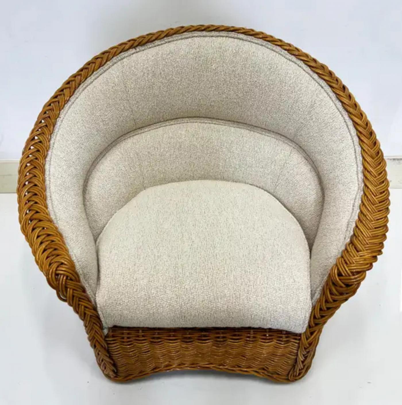 Henry Olko - Vintage 1978 Henry Olko Woven Rattan Chair, Labeled ...