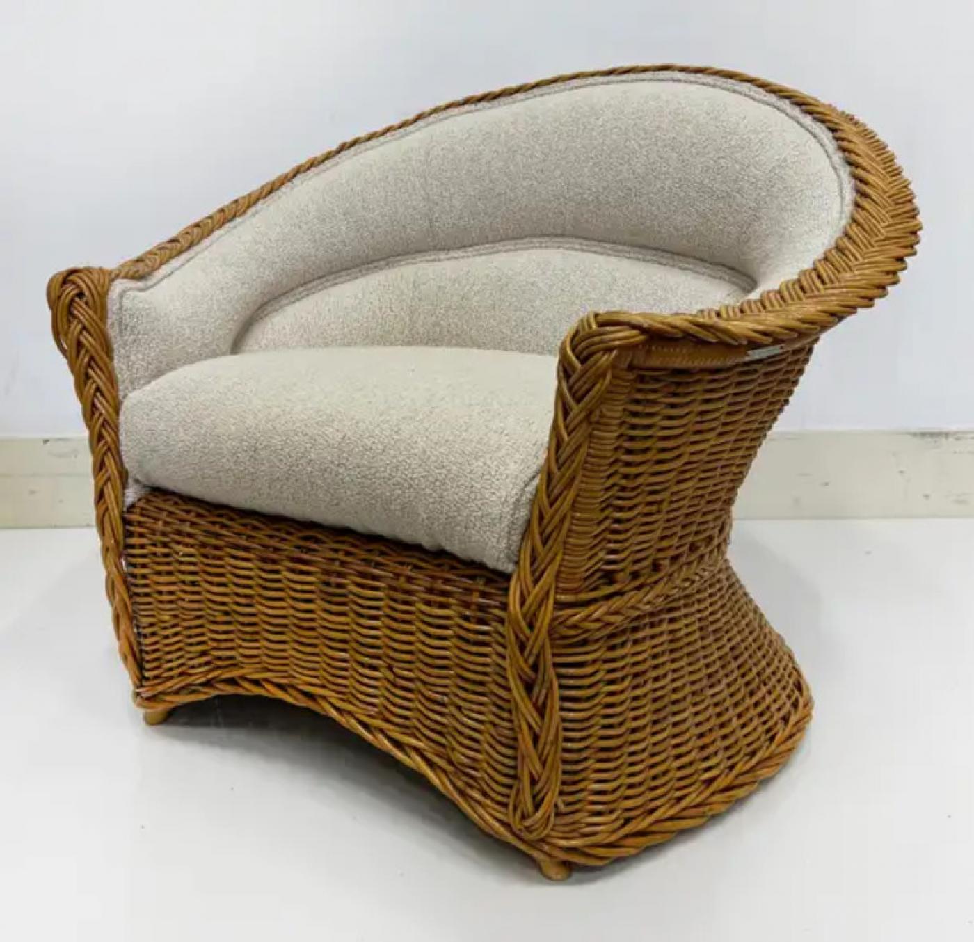 Henry Olko - Vintage 1978 Henry Olko Woven Rattan Chair, Labeled ...