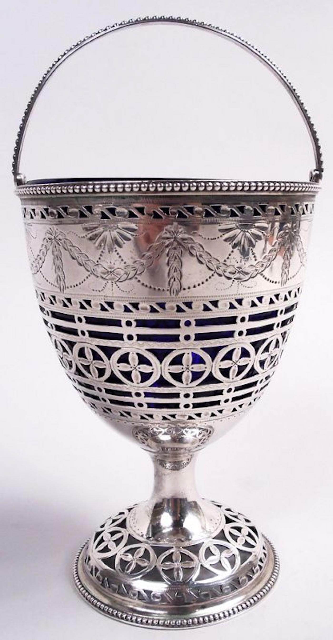 Hester Bateman English Georgian Neoclassical Sugar Basket 1782