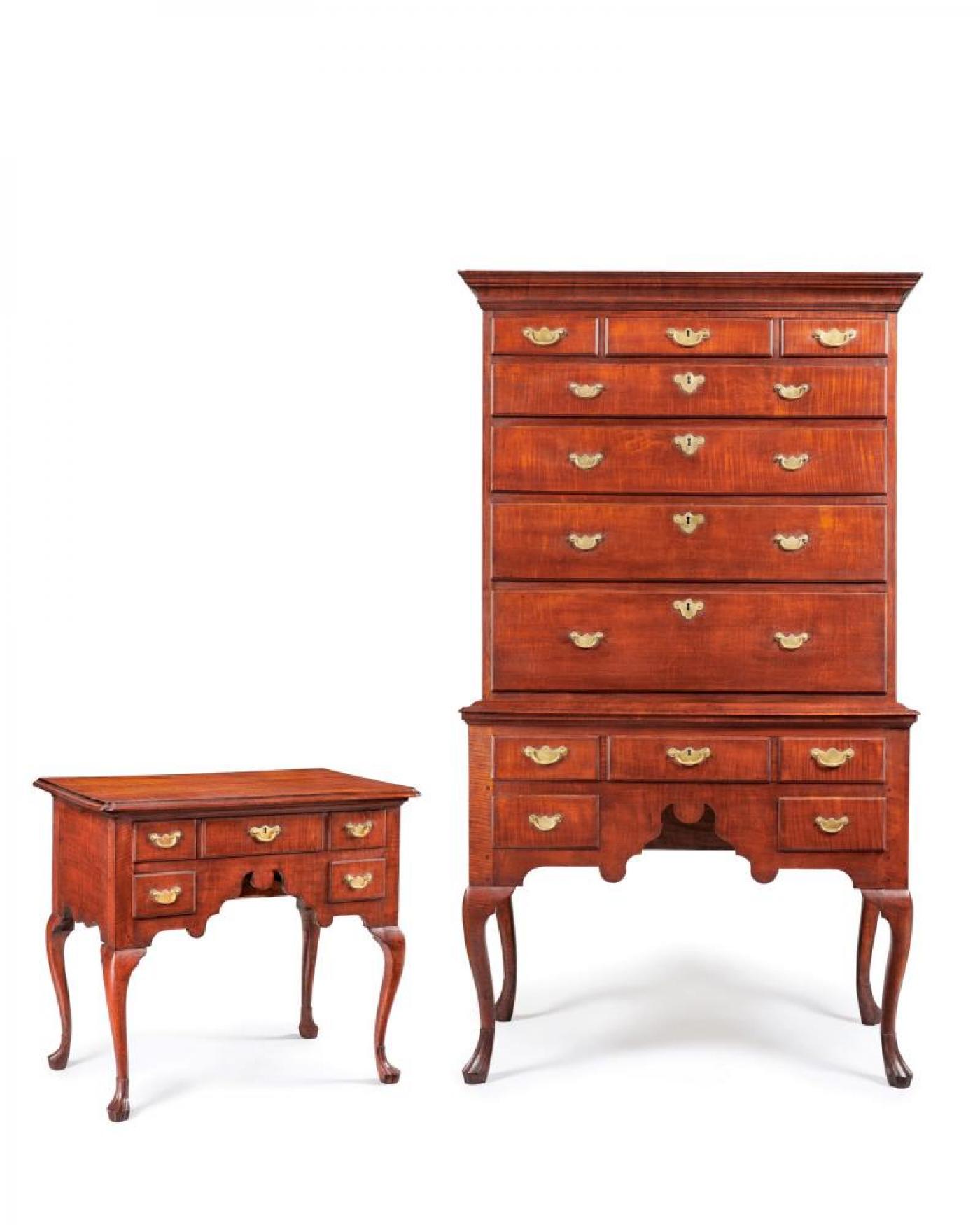 High chest and dressing table attributed to the “Irish Shop”