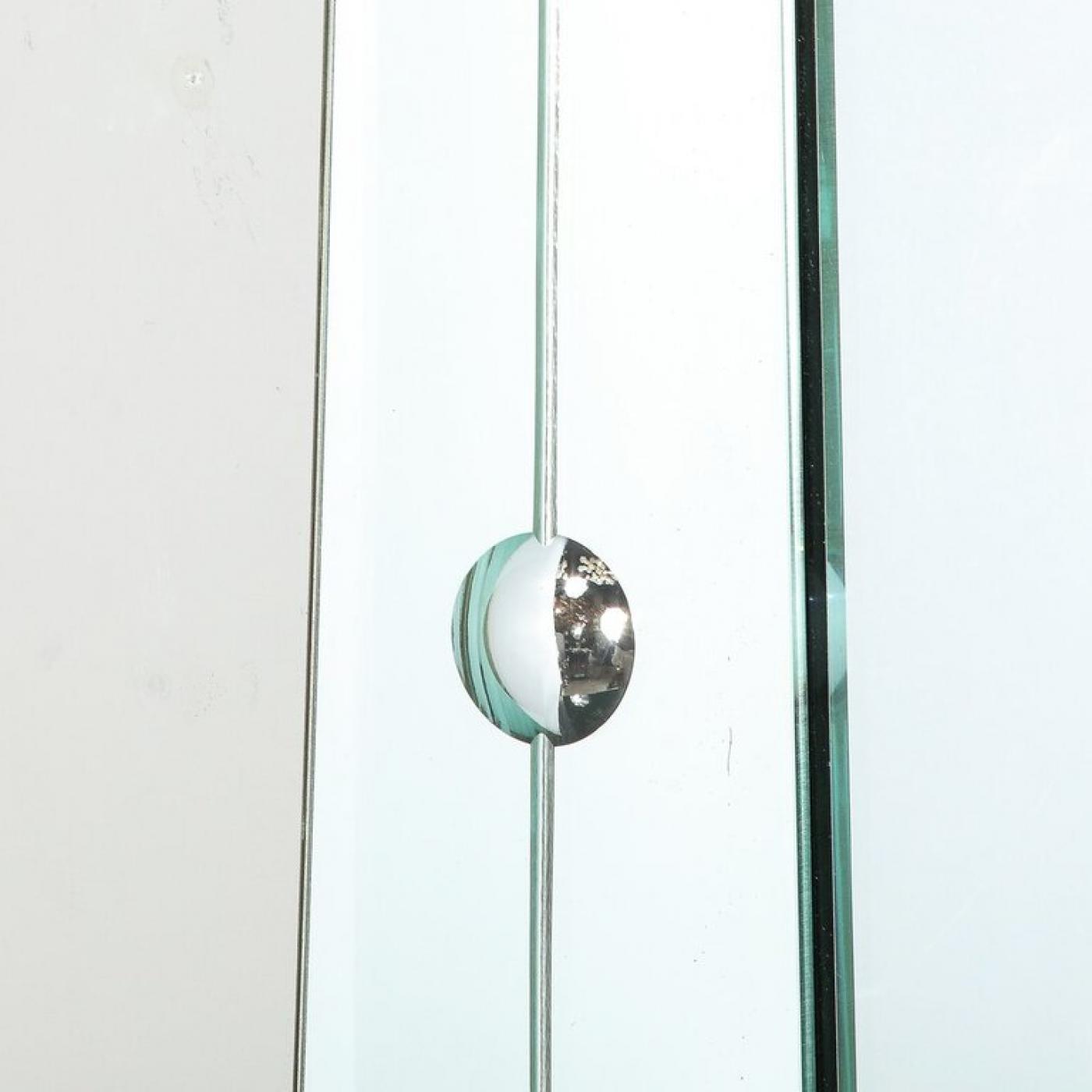 Hollywood Art Deco Atomic Mirror with Beveled Edges & Reverse Etched ...