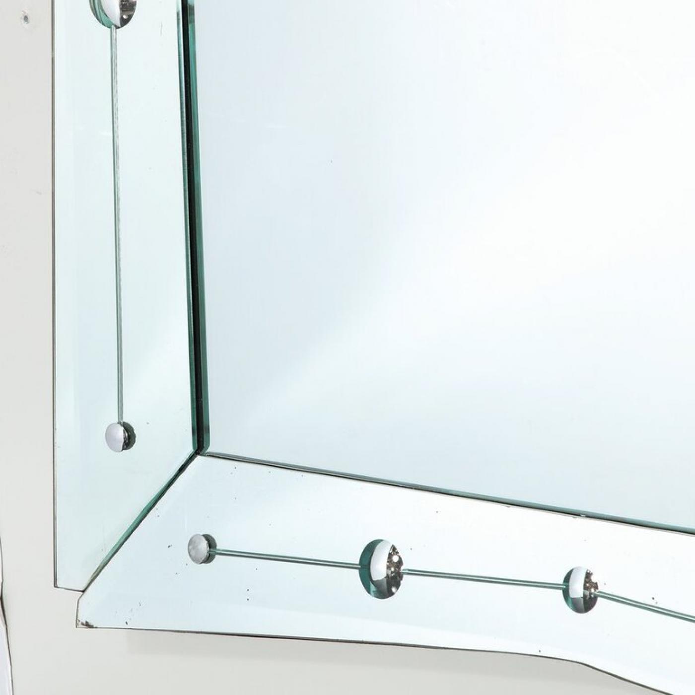 Hollywood Art Deco Atomic Mirror with Beveled Edges & Reverse Etched ...