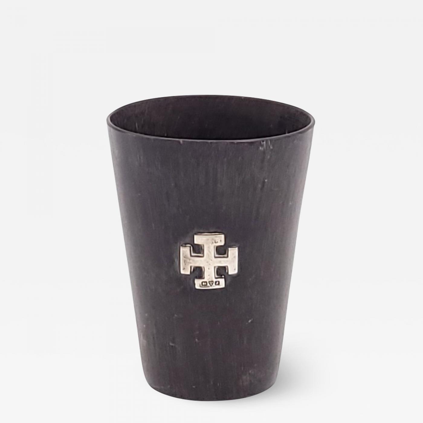 Horn Beaker with Silver Cross, circa 1900