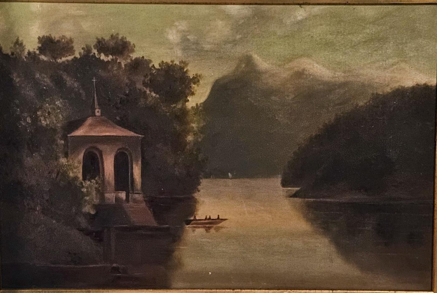Hudson River School River Scene in Original Frame, circa 1860