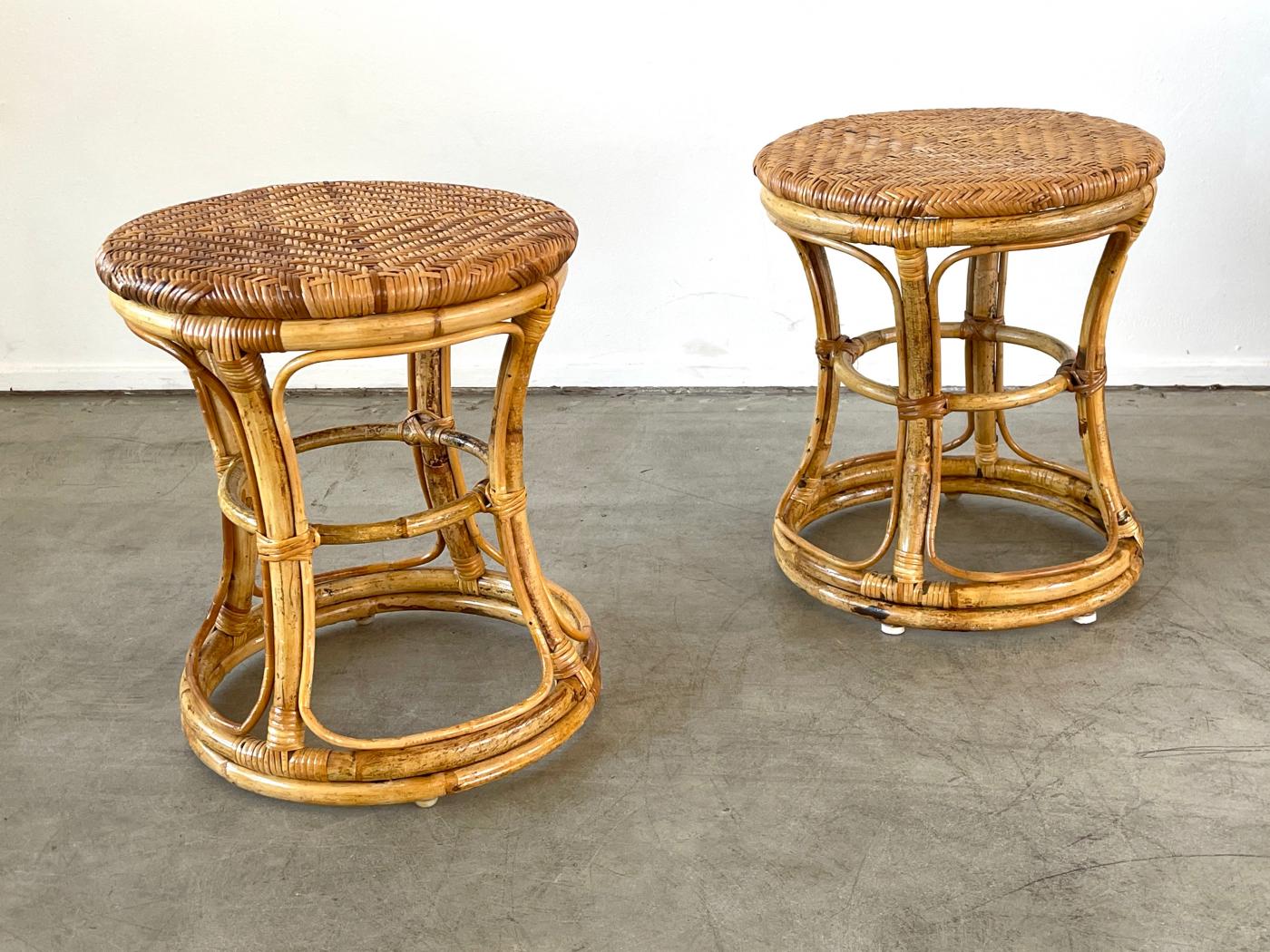 ITALIAN BAMBOO FOOT STOOLS