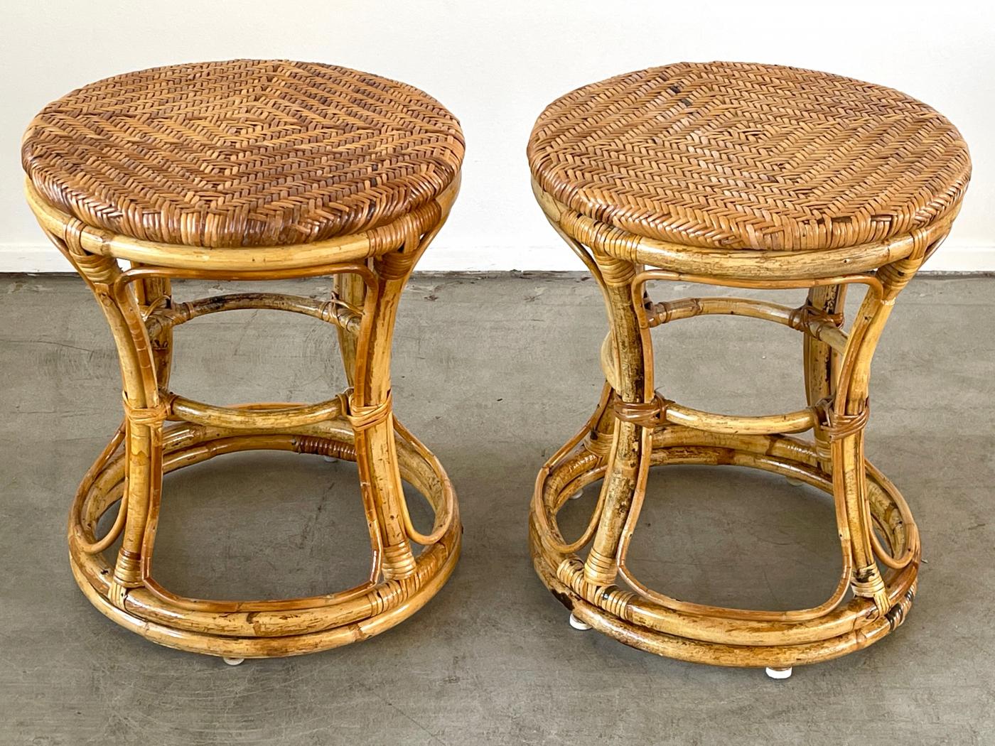 ITALIAN BAMBOO FOOT STOOLS