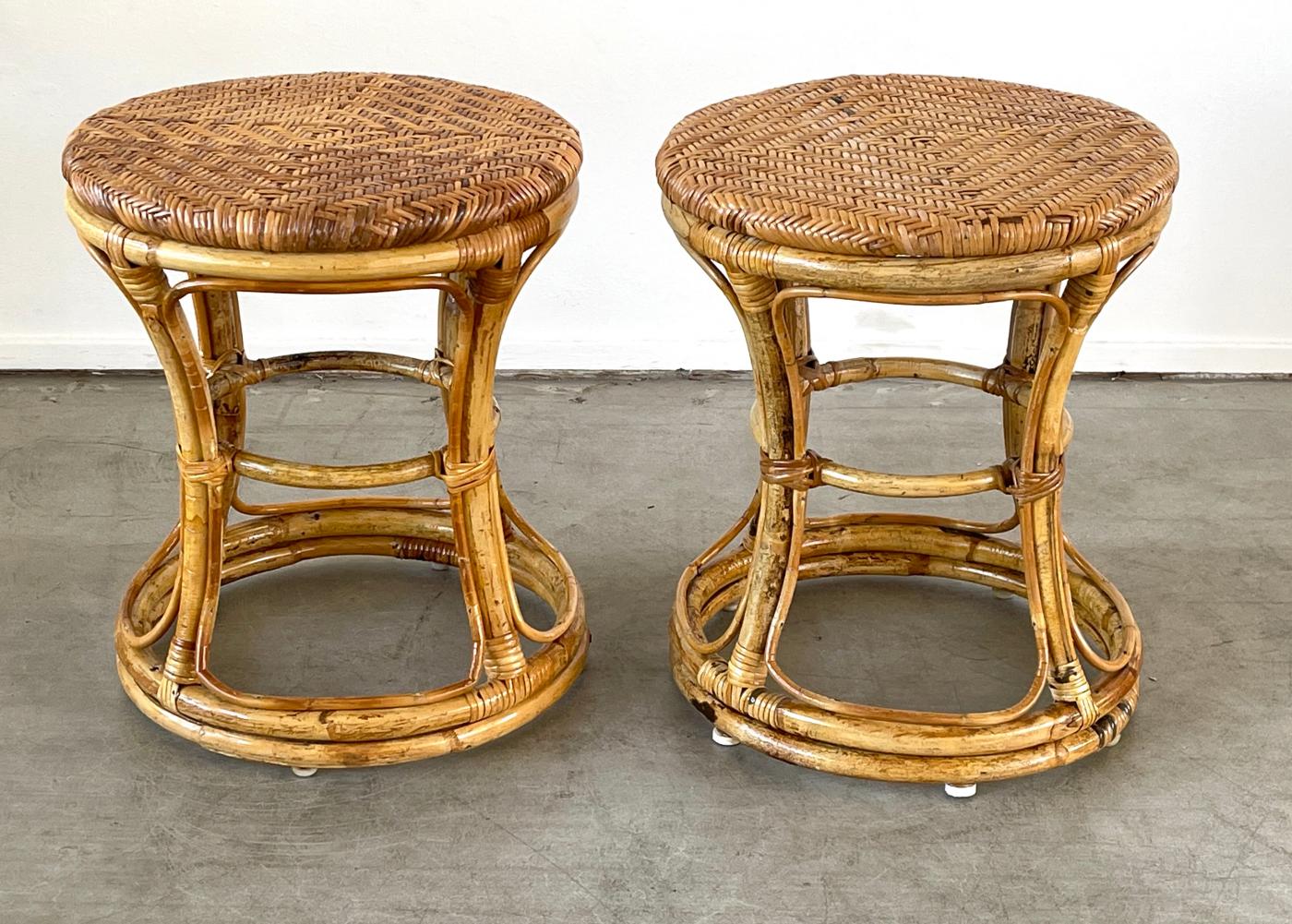 ITALIAN BAMBOO FOOT STOOLS
