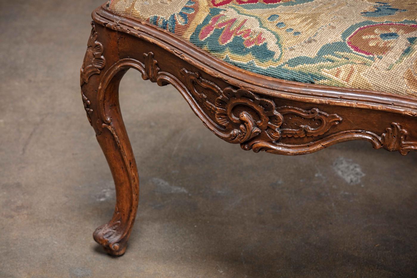 ITALIAN ROCOCO WALNUT ARMCHAIR